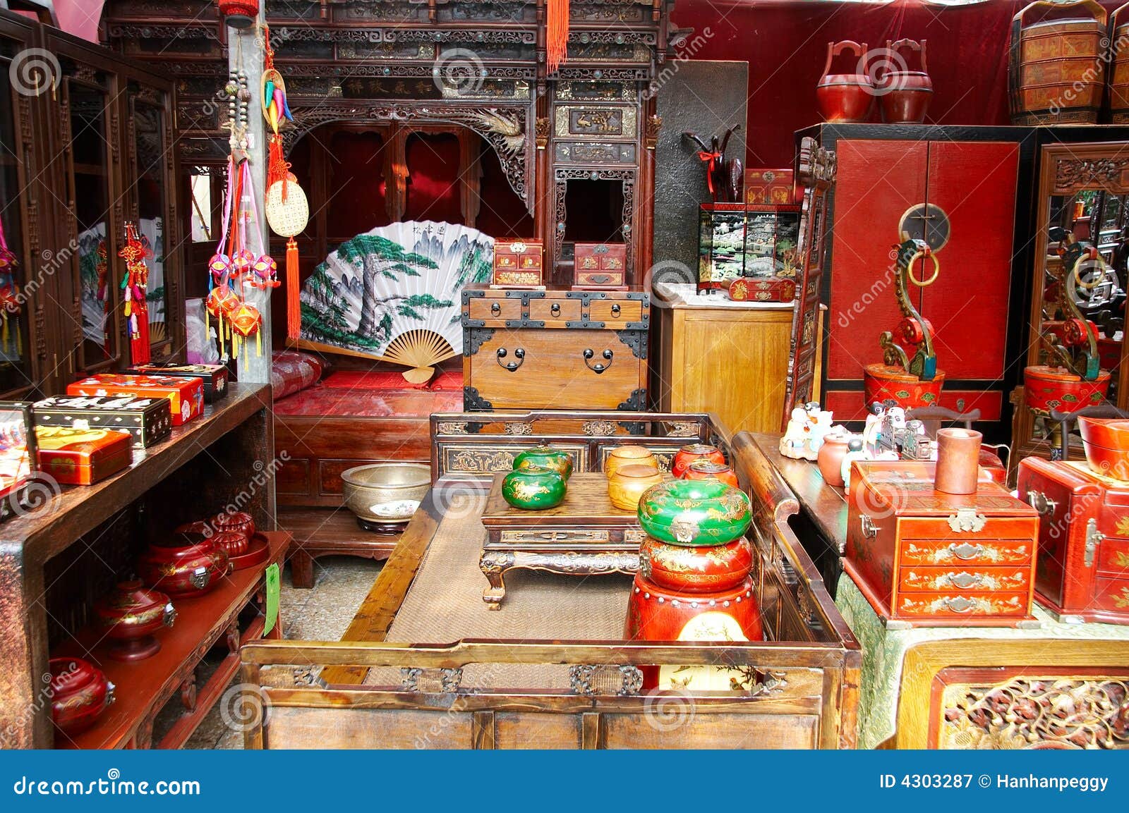 Chinese furniture display stock image. Image of asian - 4303287
