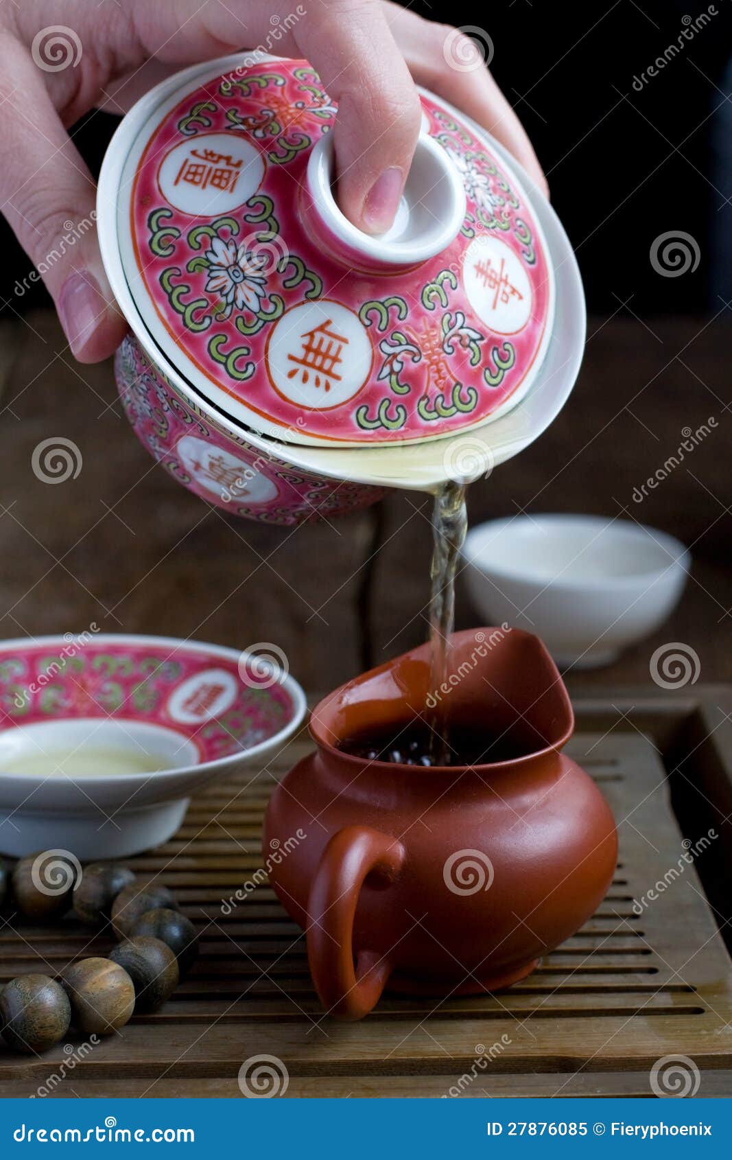 A Chinese Gaiwan with Tea on a Tea Table Stock Image - Image of ...