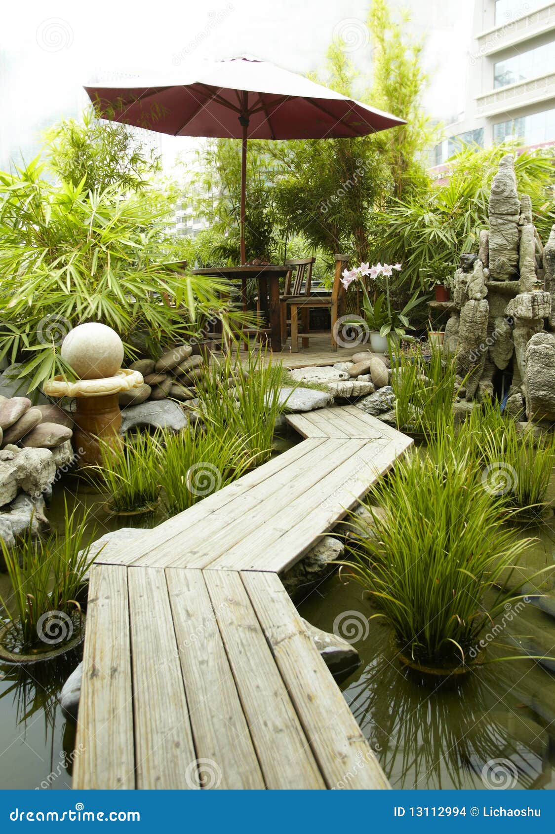 Chinese garden stock photo. Image of asian, pavilion - 13112994