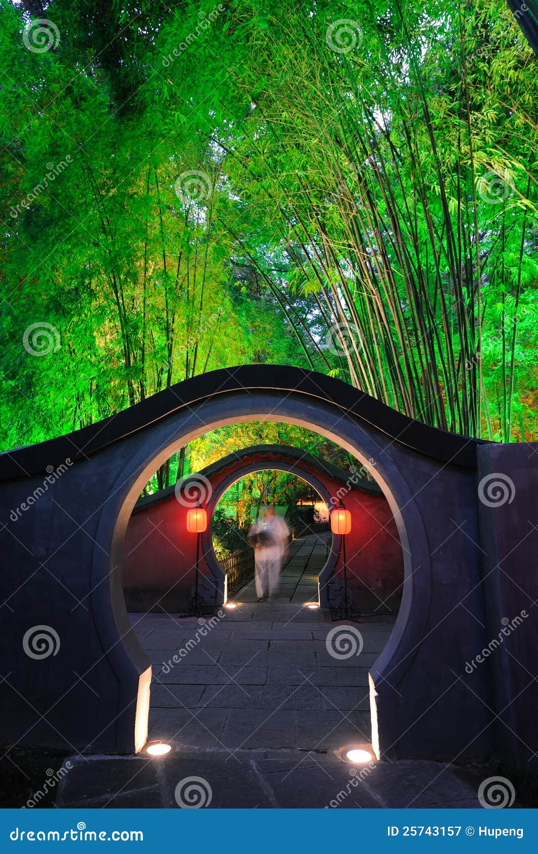 Chinese garden at night stock image. Image of cottage - 25743157