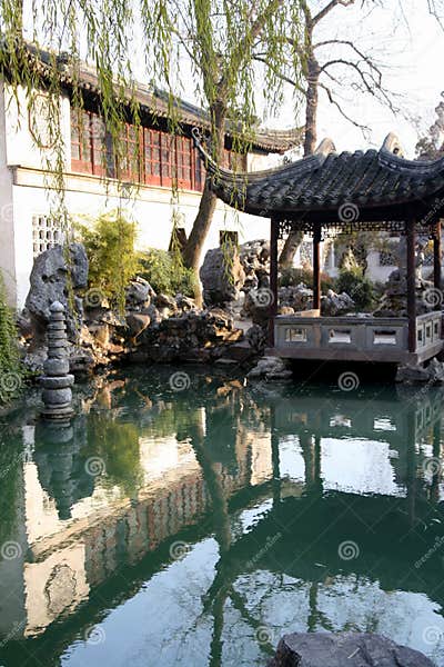Chinese garden and pond stock image. Image of outdoor, garden - 406151