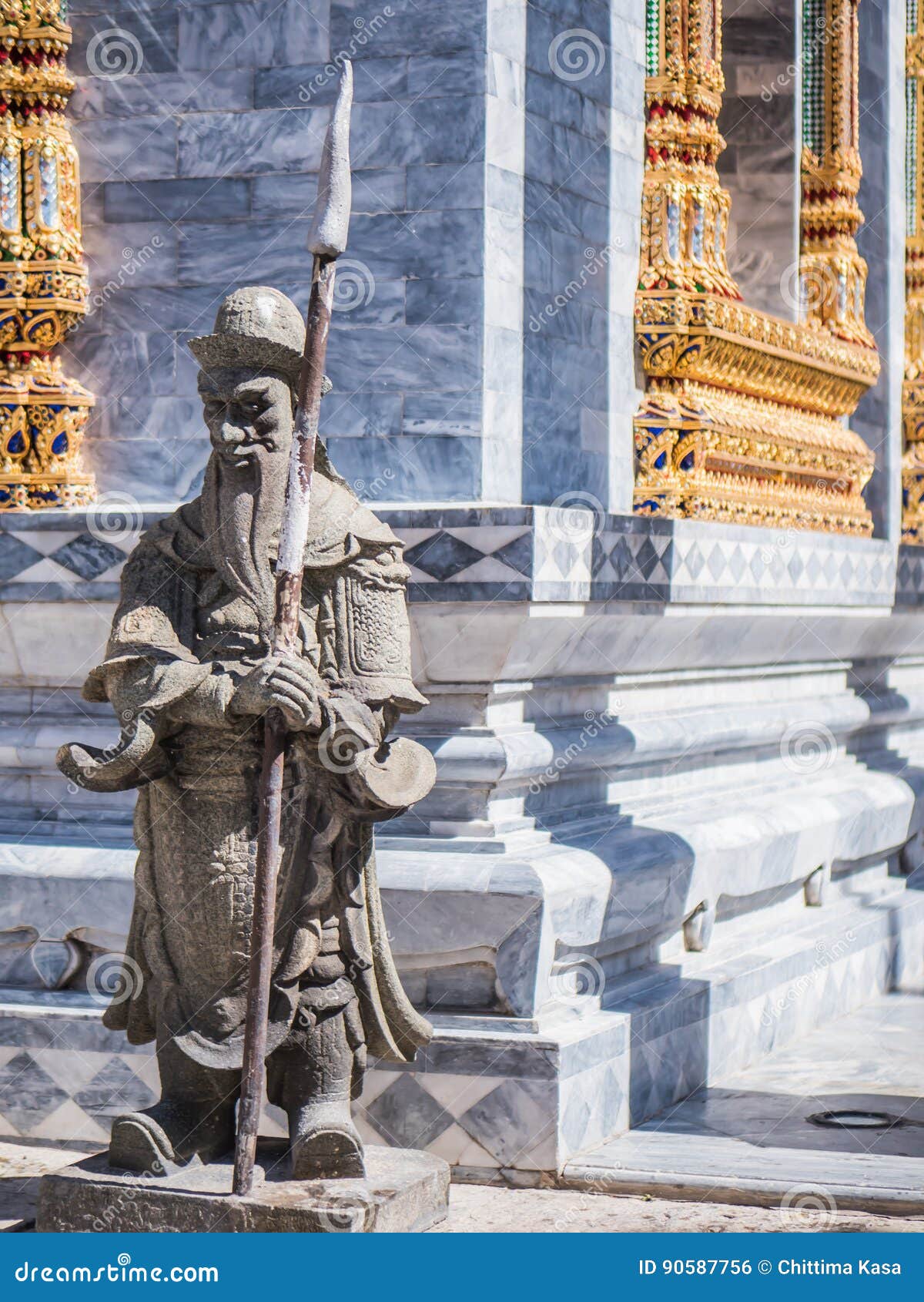 Chinese Gardian Statue in Temple Stock Photo - Image of history ...