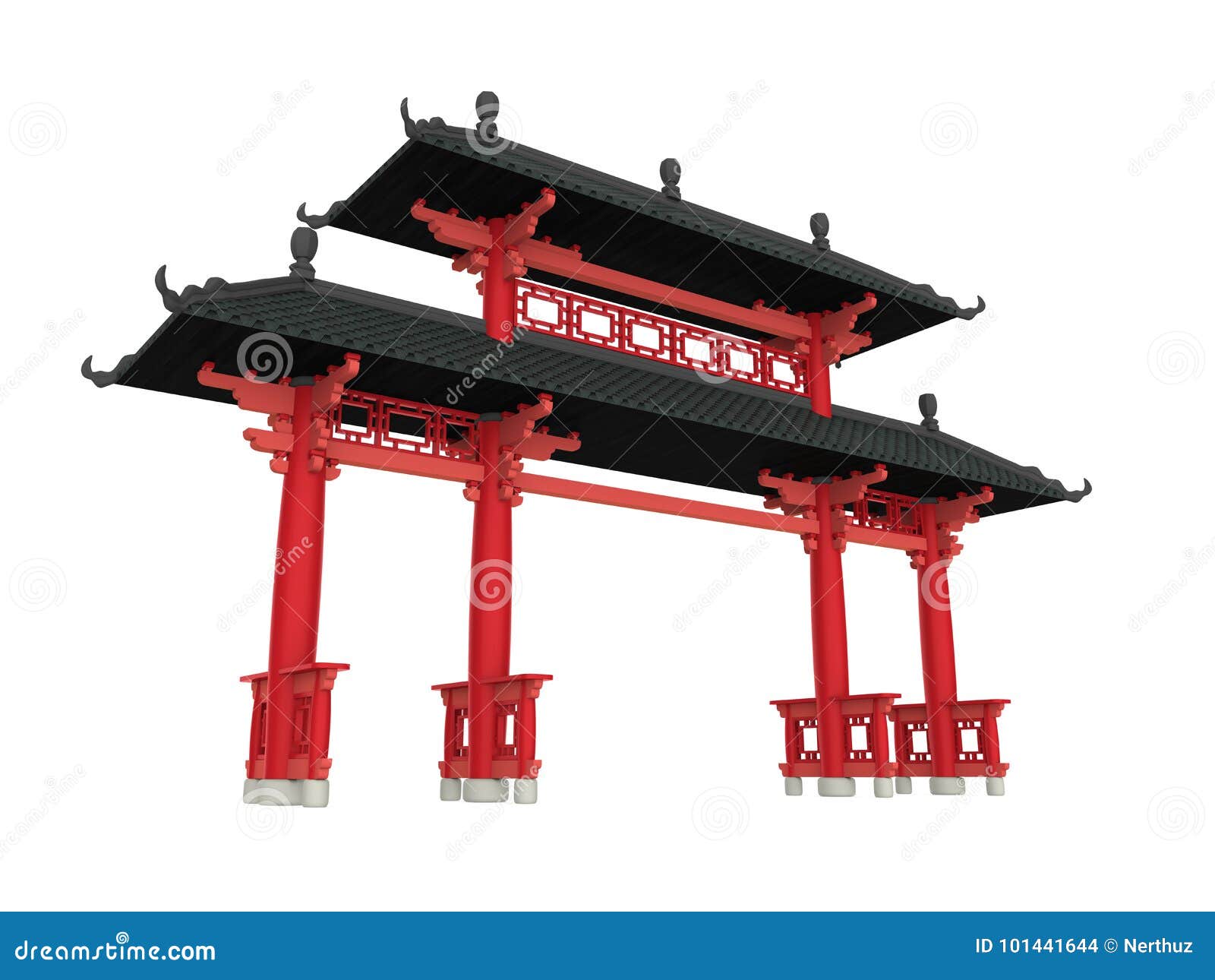 Chinese Gate Cartoon Vector | CartoonDealer.com #27907277