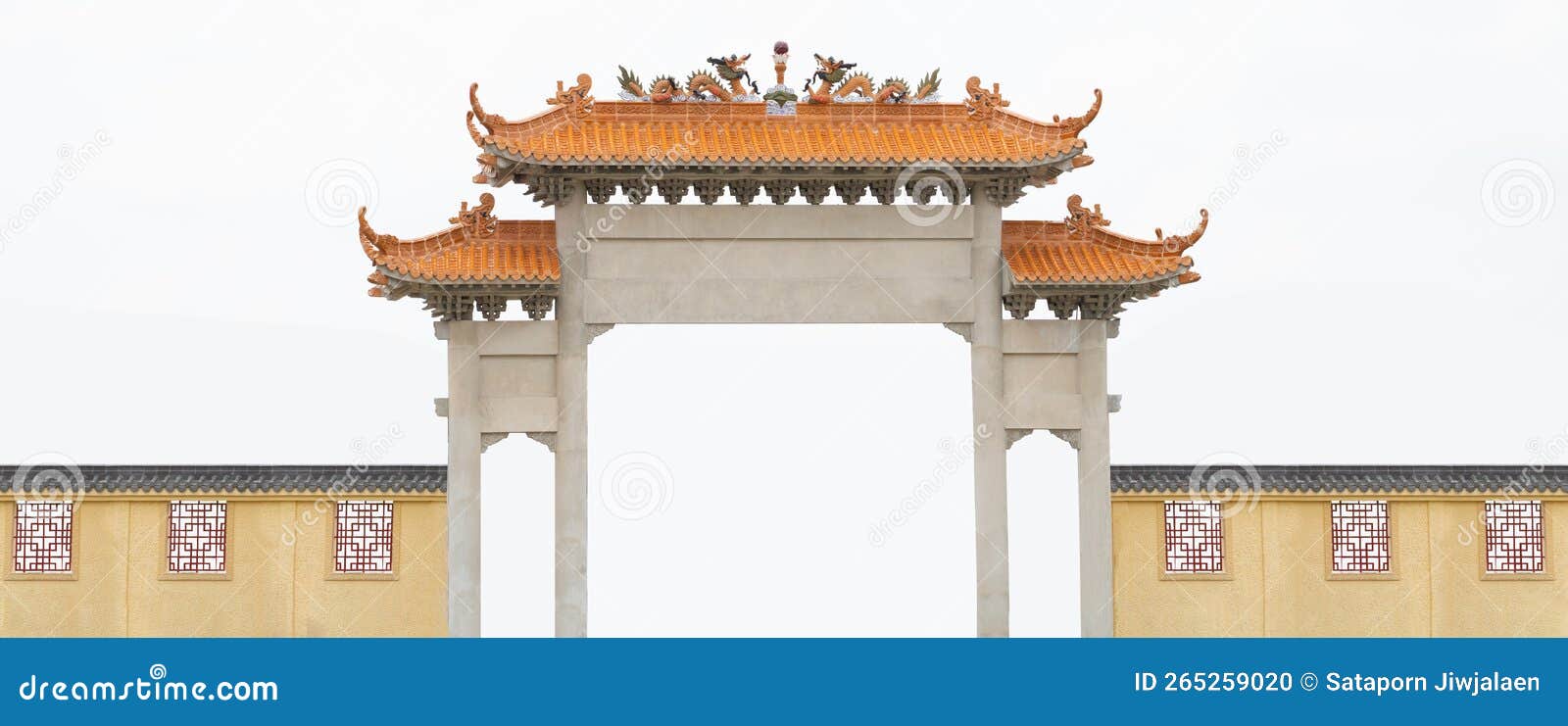 Chinese Gate Isolated on White Stock Photo - Image of garden, travel ...
