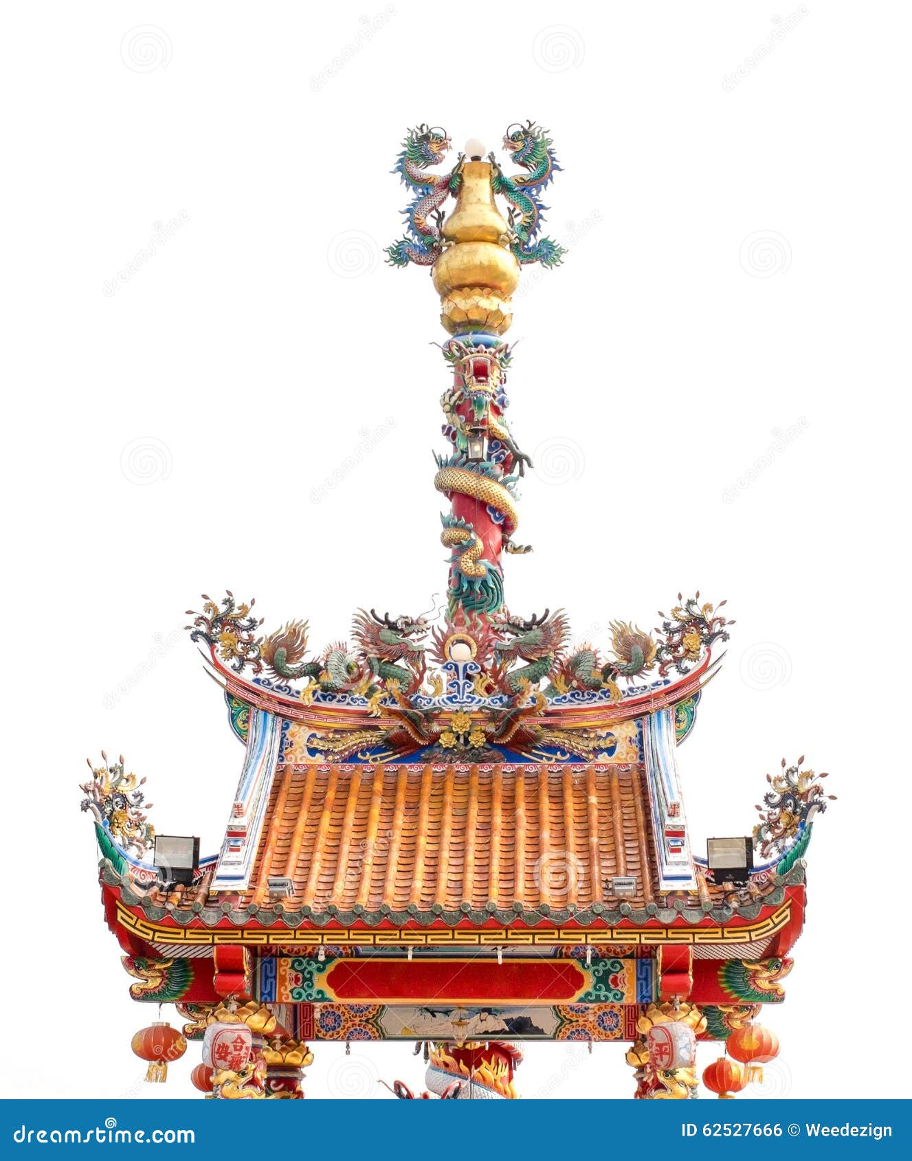 Chinese Gate Isolated on White Background Stock Photo - Image of ...