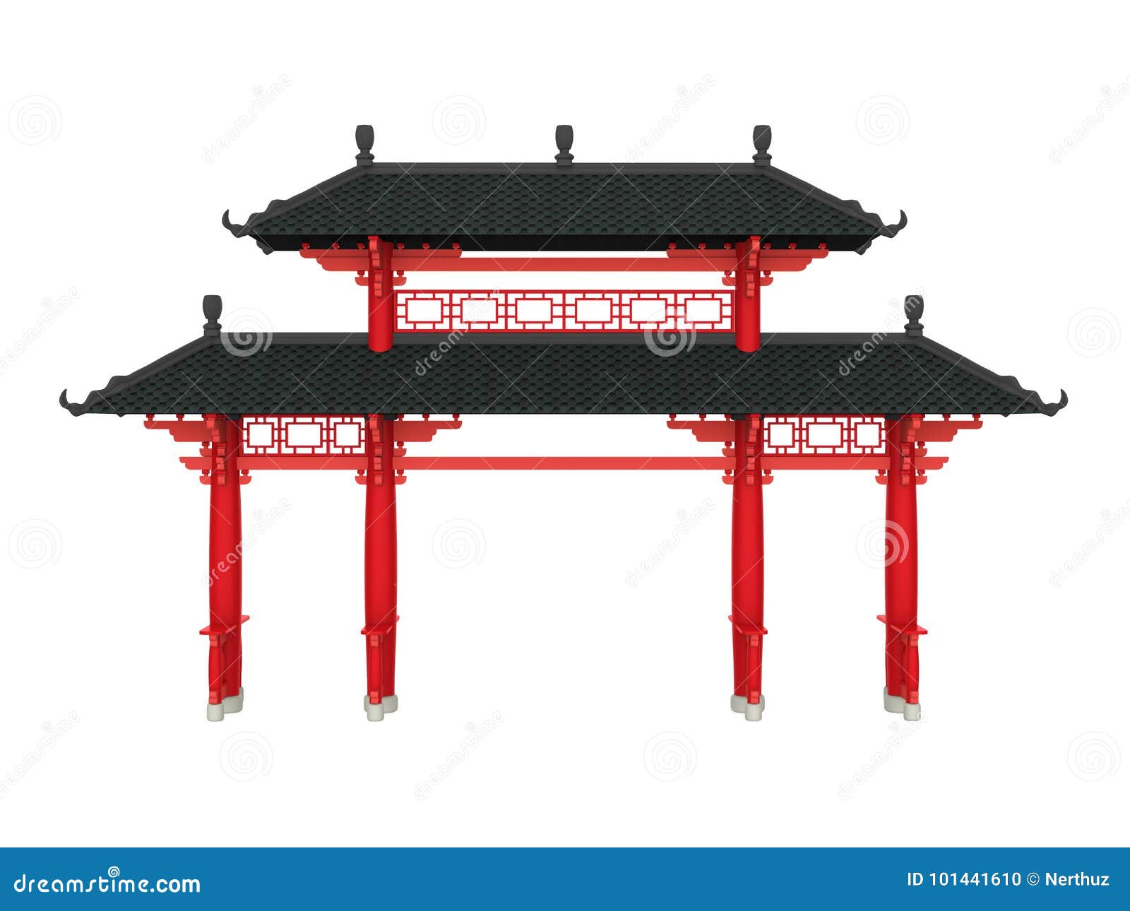 Chinese Gate Isolated stock illustration. Illustration of antique ...