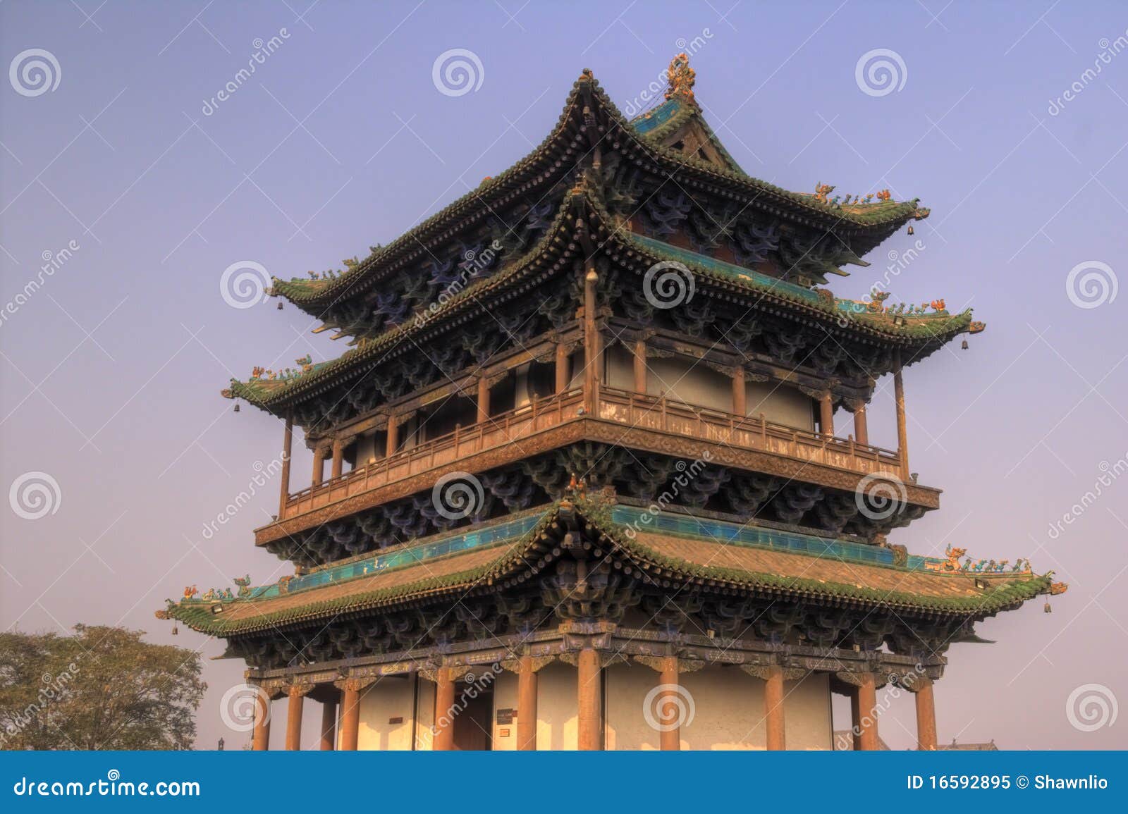 Chinese gate tower stock image. Image of medieval, fortress - 16592895