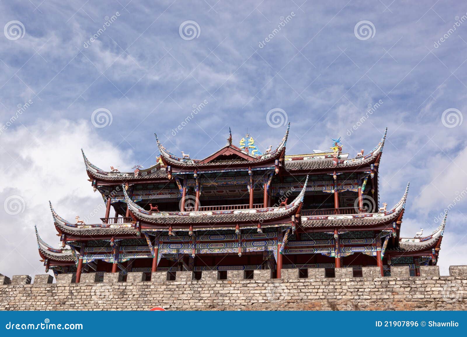 Chinese gate tower stock photo. Image of chateau, building - 21907896