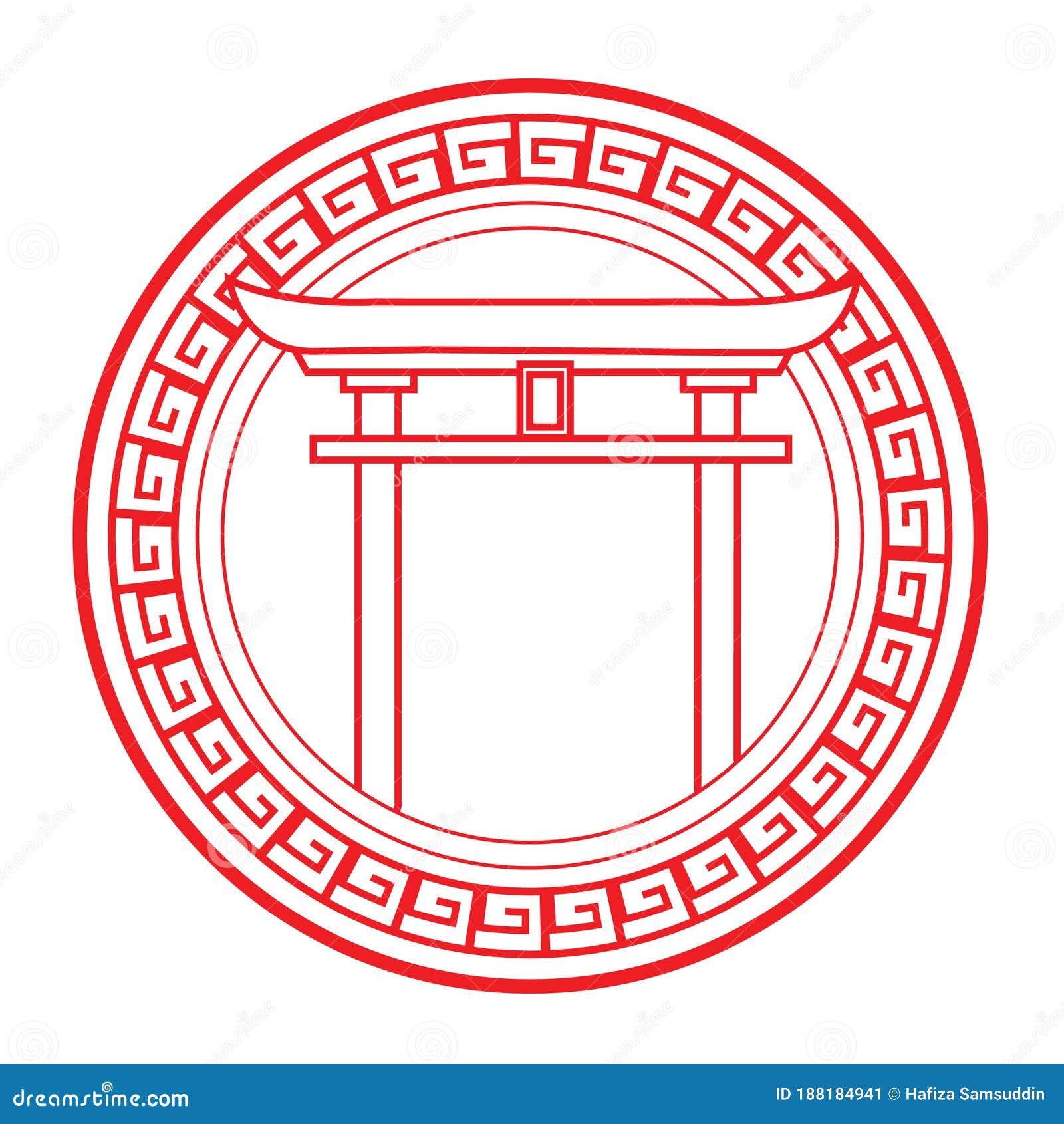 Chinese Gate. Vector Illustration Decorative Design Stock Vector ...