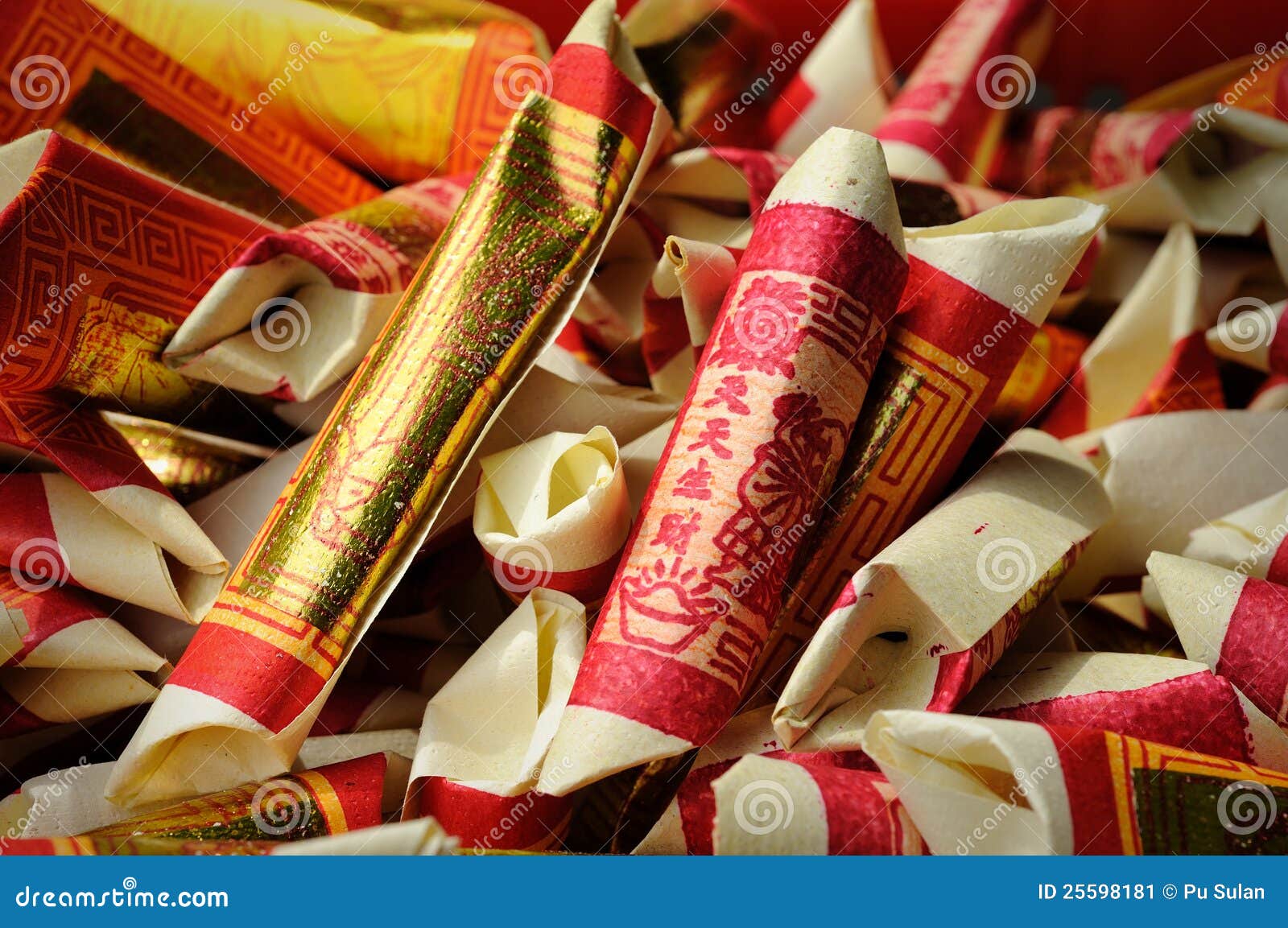 Chinese Ghost Festival. Sacrificial Offering Food For Pray To God And ...