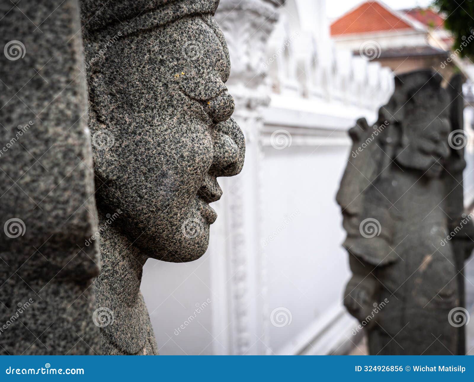 Chinese Giant Stone Statue Standing Stock Photo - Image of decoration ...
