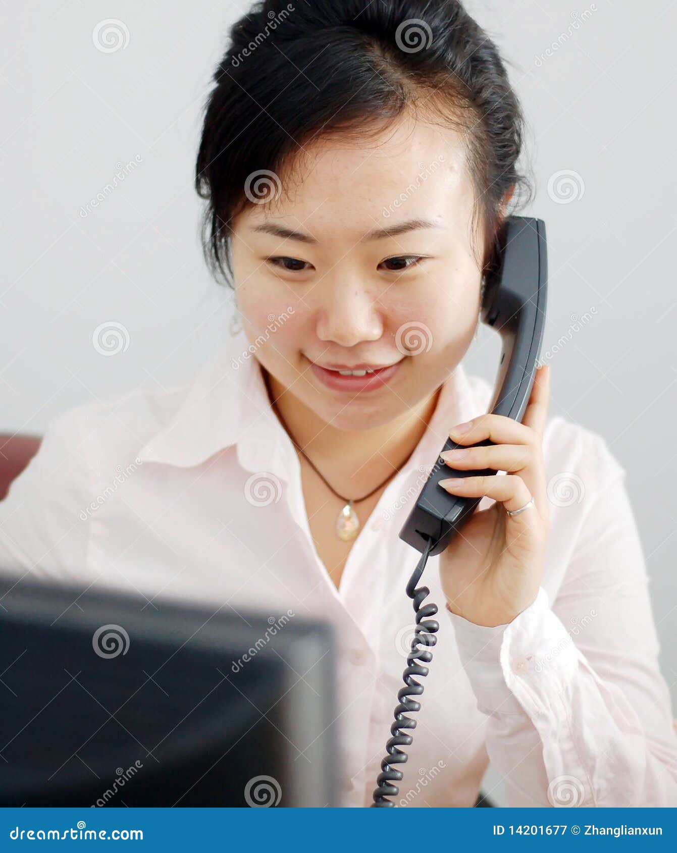 A Chinese Girl is on the Phone Stock Image - Image of cooperation ...