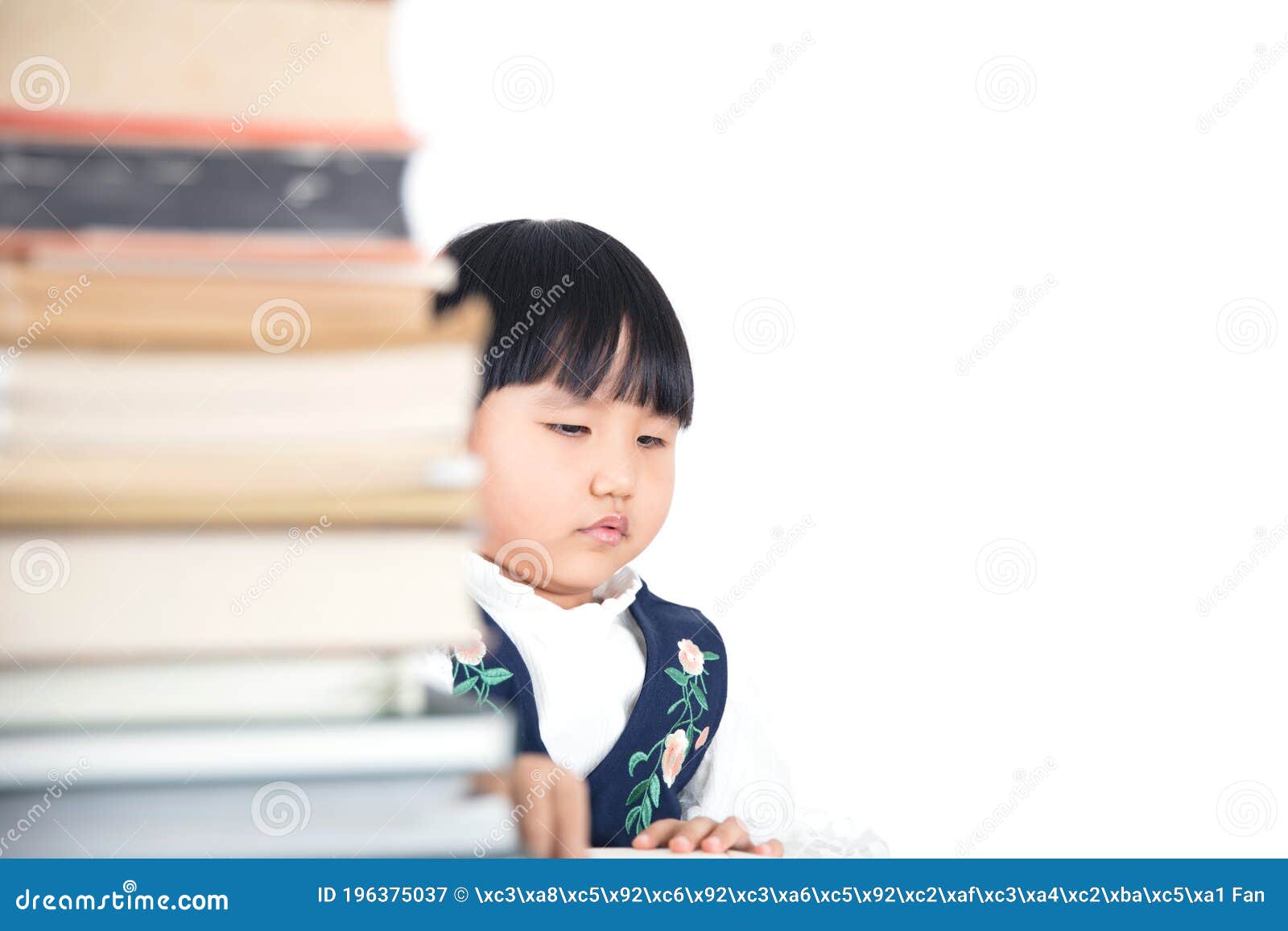 Chinese Girl Studying Hard Indoors Stock Image - Image of class, little ...