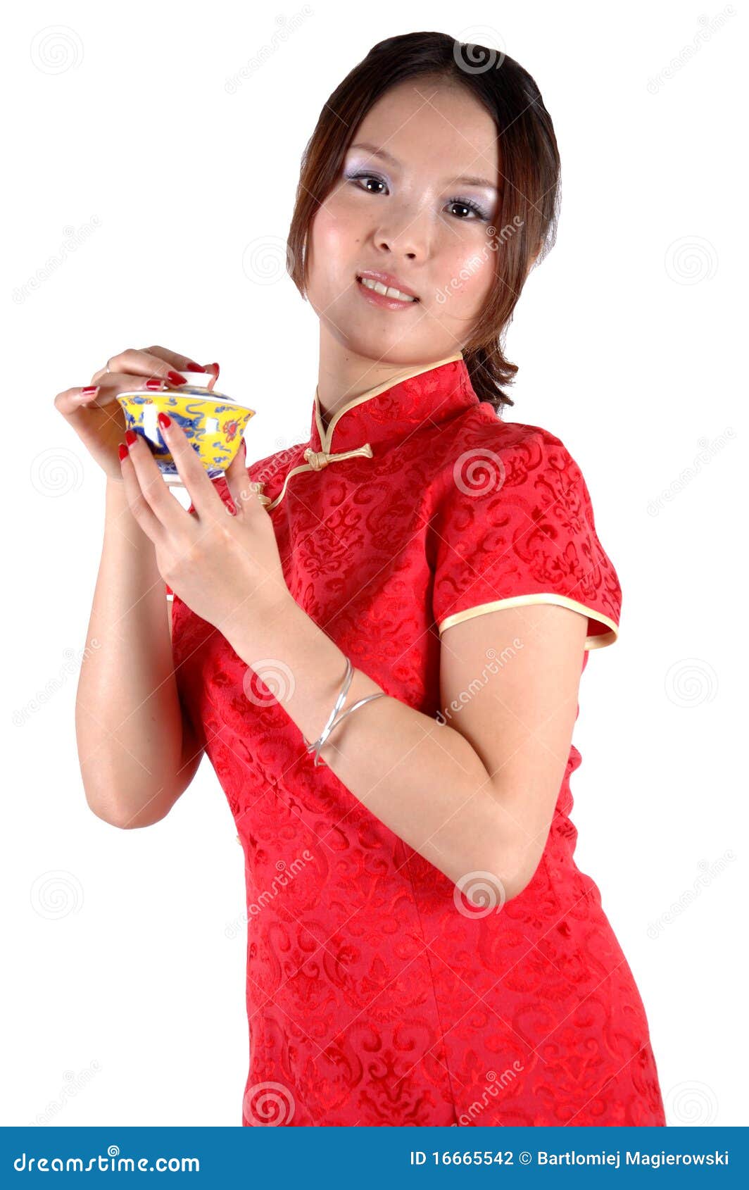 Chinese girl with tea cup stock photo. Image of asia - 16665542