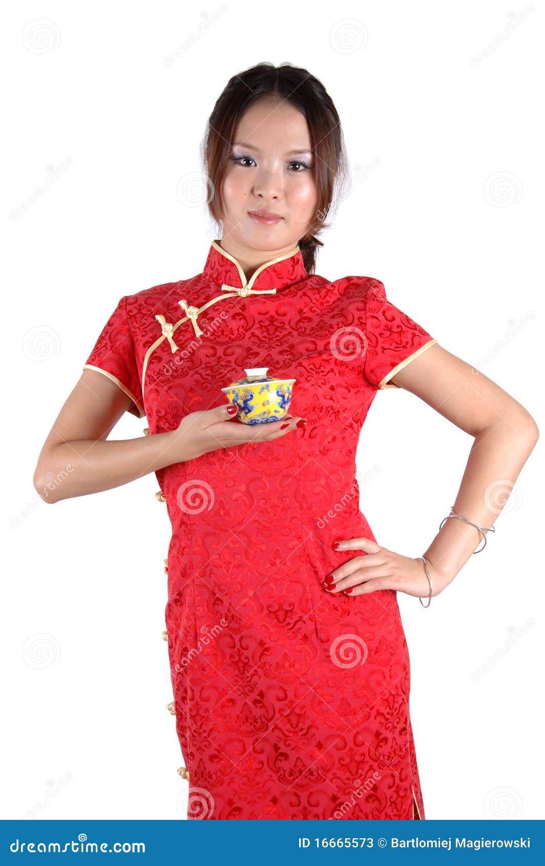 Chinese girl with tea cup stock image. Image of calm - 16665573