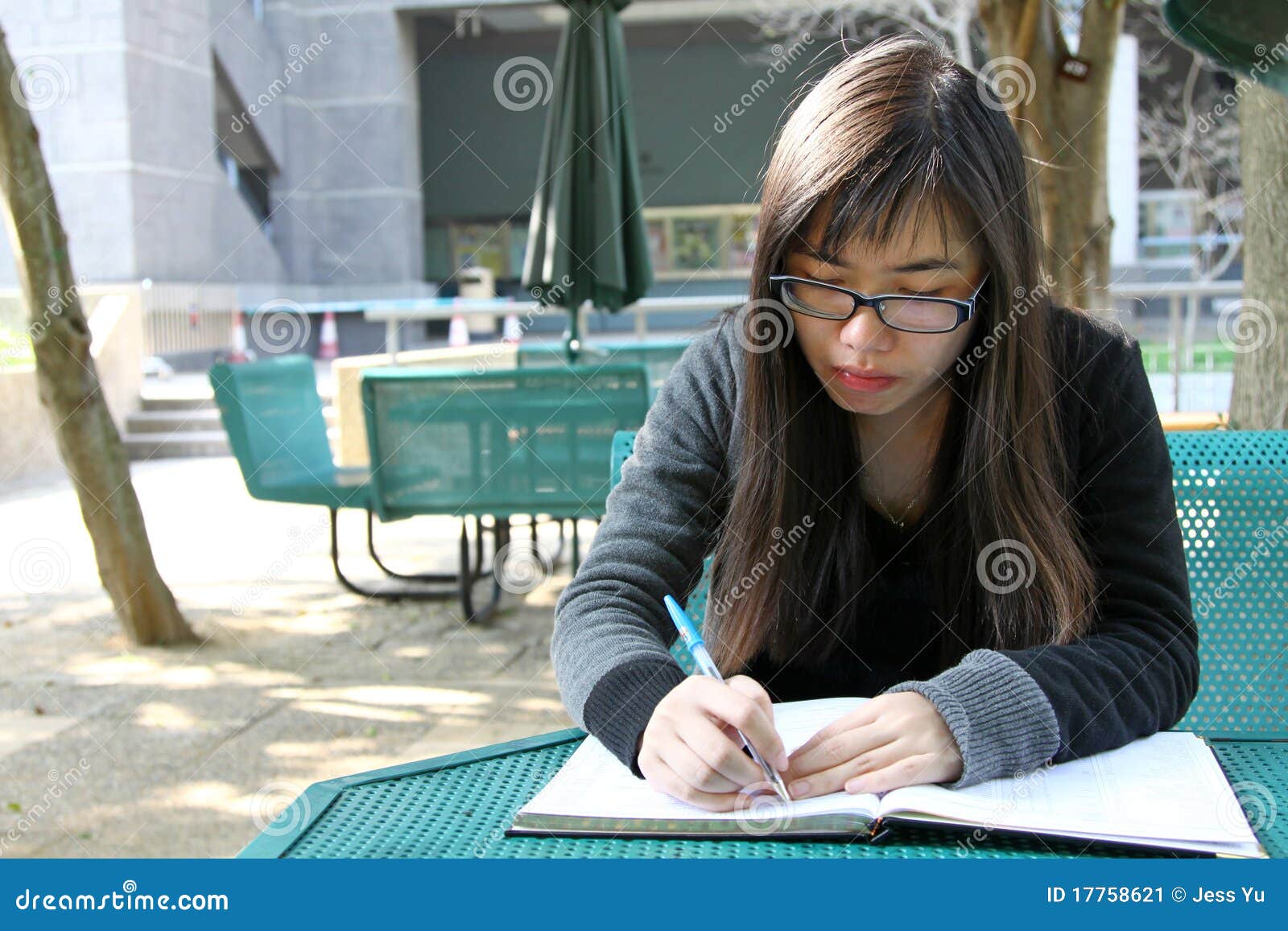 Chinese Girl Who is Reading Books Stock Image - Image of education ...