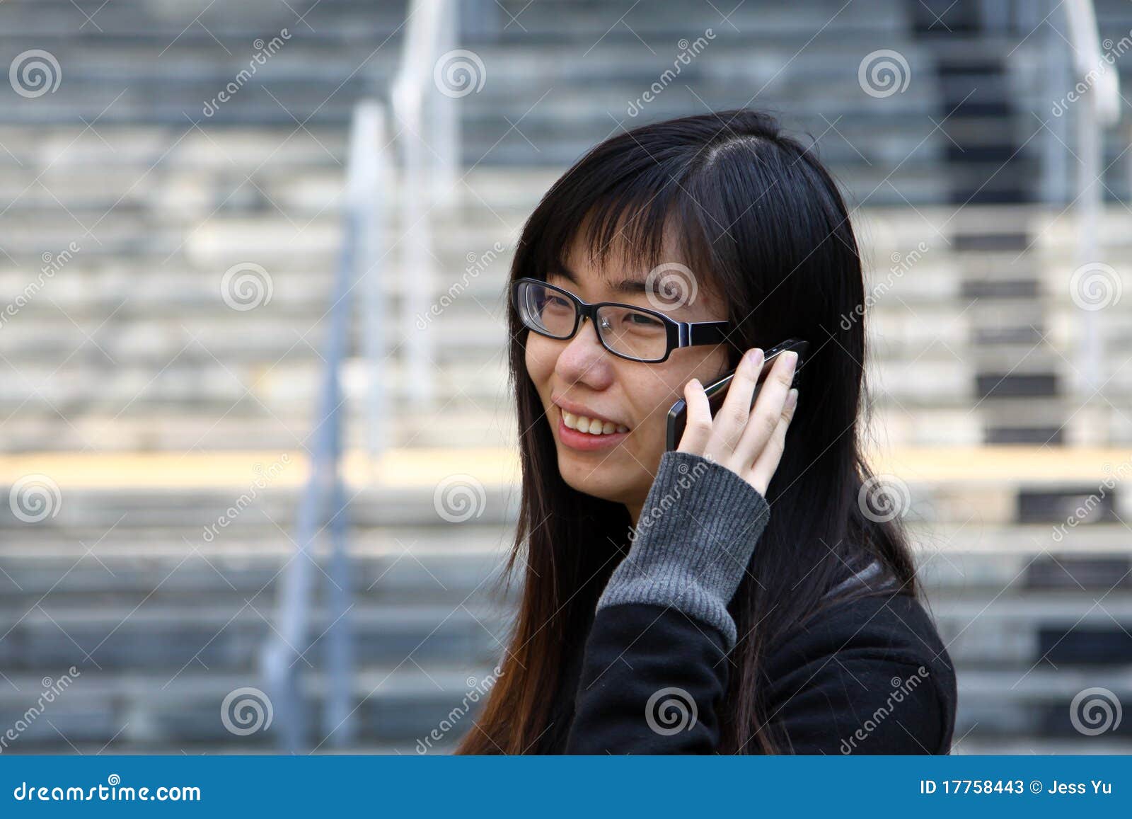 Chinese Girl Who is Talking in Phone Stock Image - Image of isolated ...
