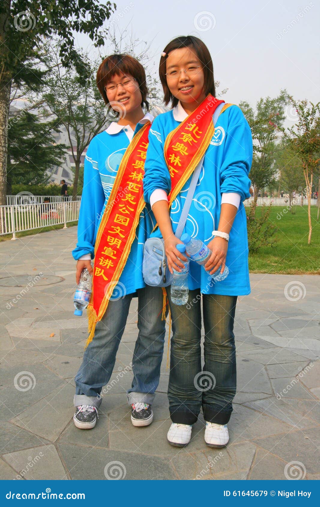 Chinese girls in uniform editorial stock image. Image of young - 61645679