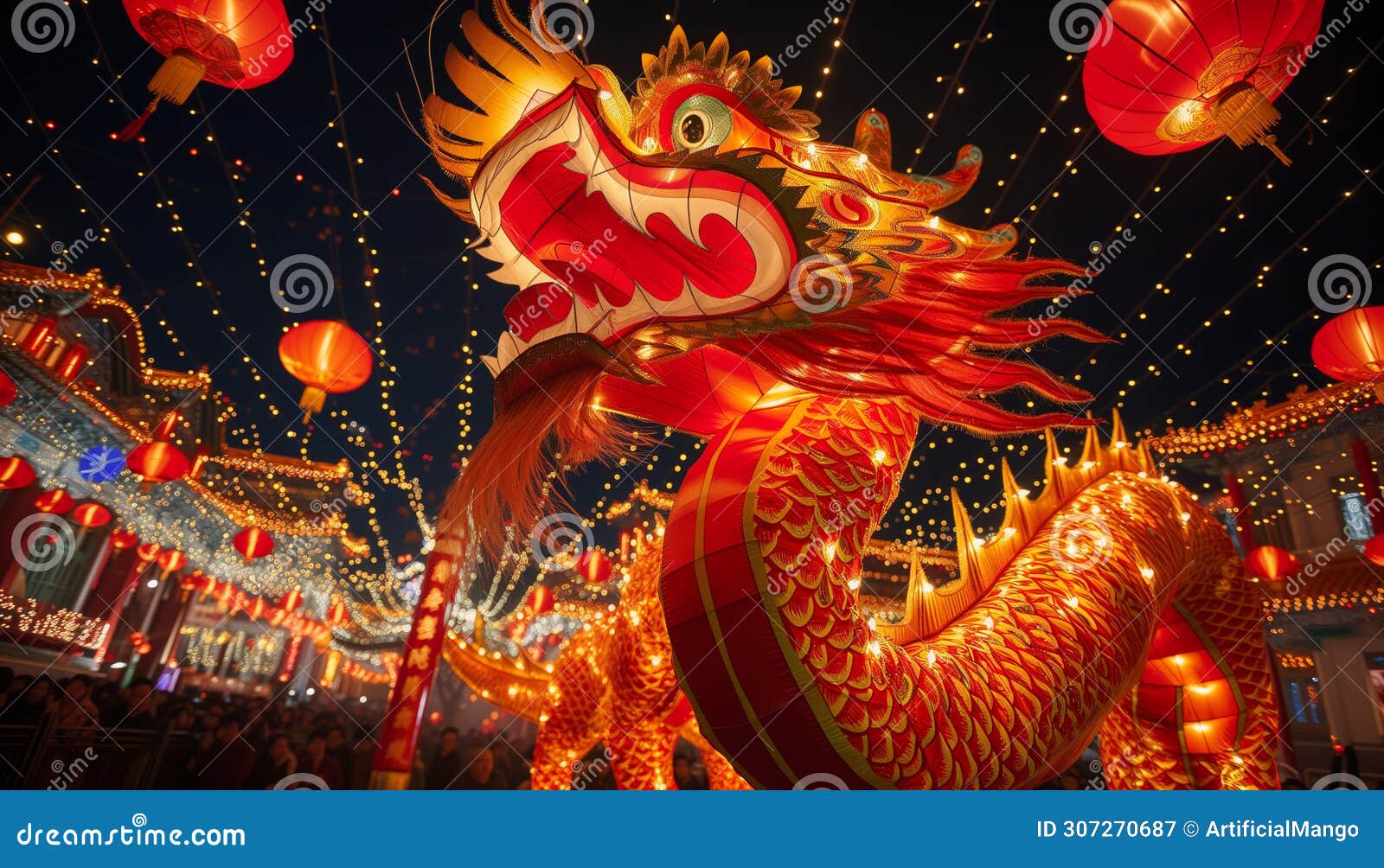 Chinese Glowing Red Dragon. AI Generated. Stock Illustration - Illustration of wallpaper ...