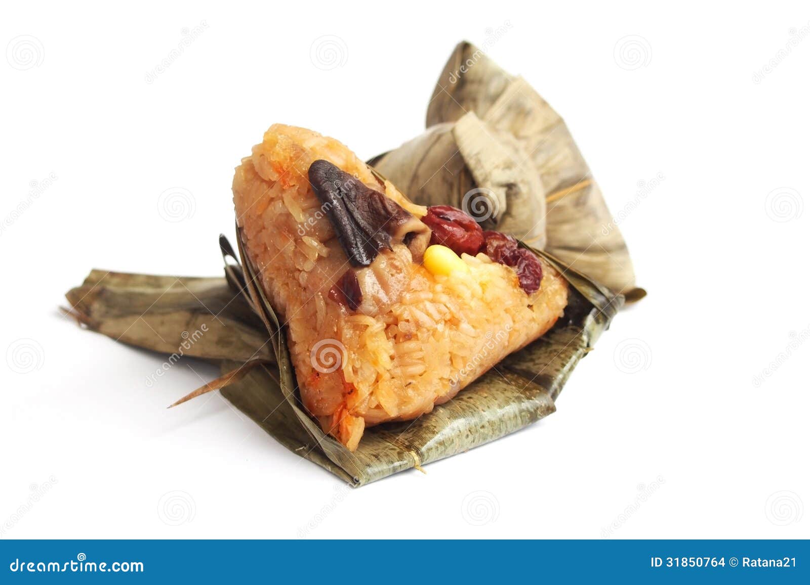 Chinese Glutinous Rice Dumpling Wrap in Leaves Stock Photo - Image of ...