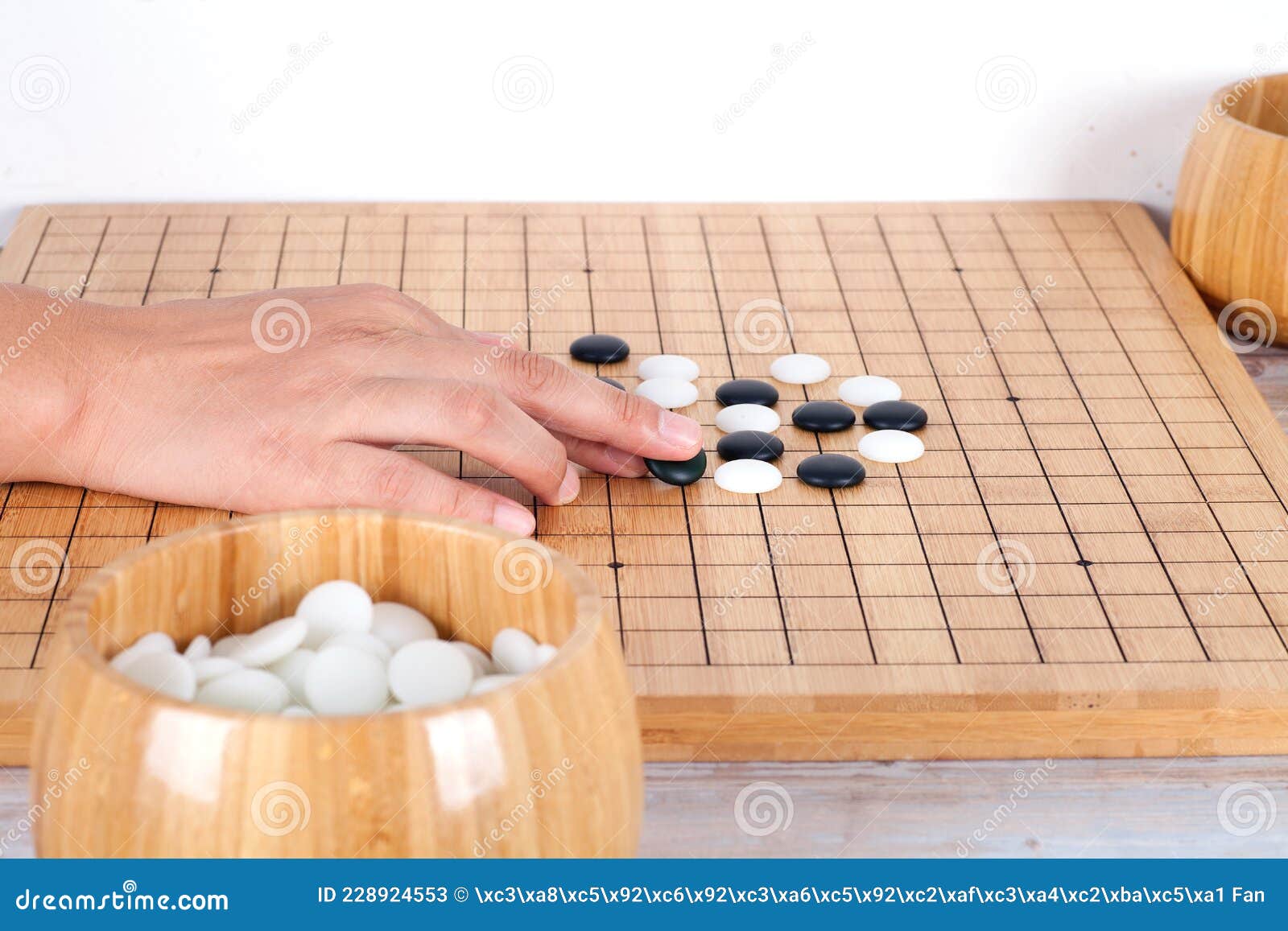 Chinese Go Game on board stock image. Image of tools - 228924553