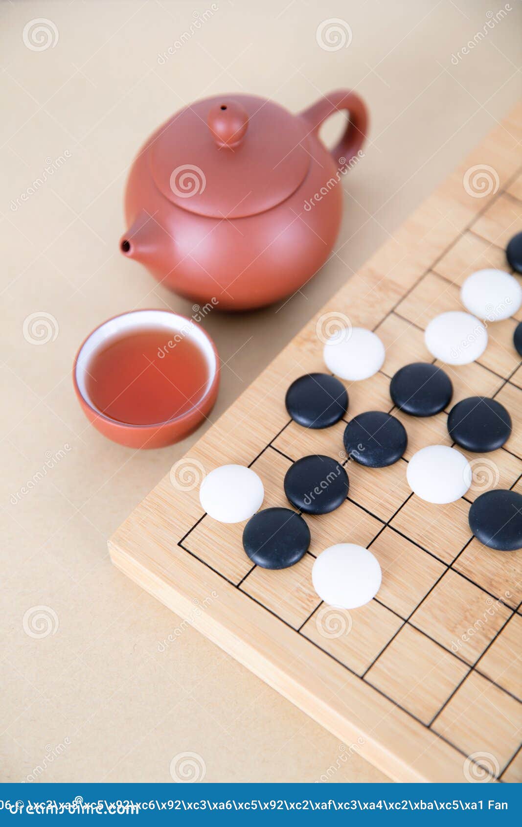 Chinese Go and tea set tea stock photo. Image of teapot - 229808106