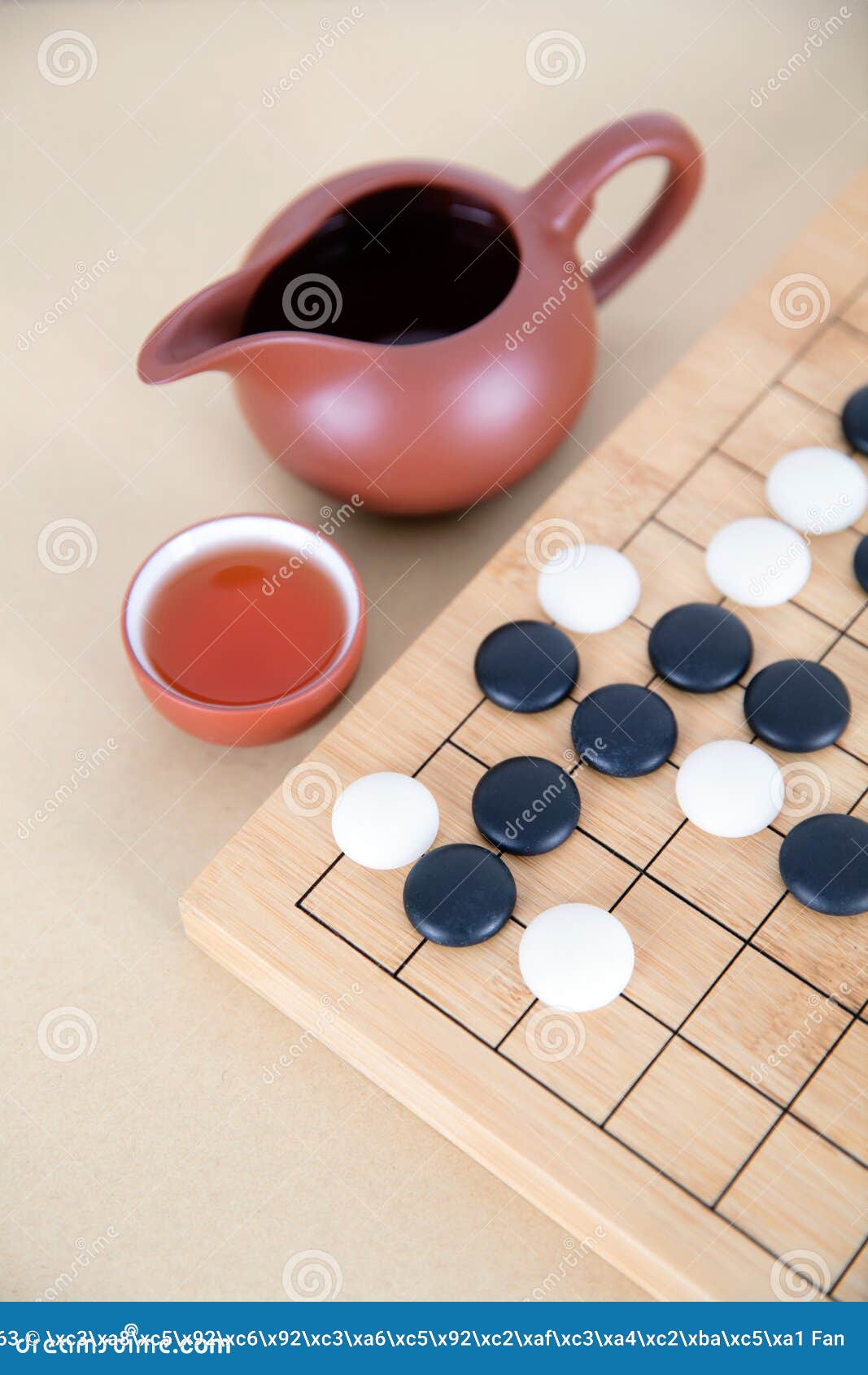Chinese Go and tea set tea stock image. Image of overlook - 229808163