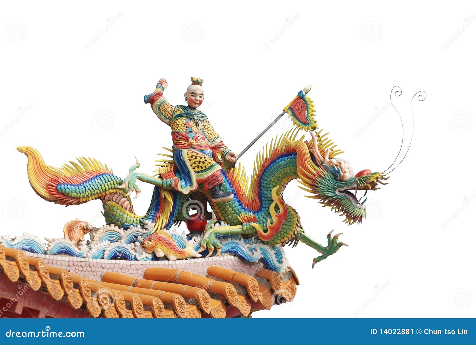 Chinese god and dragon. stock image. Image of external - 14022881