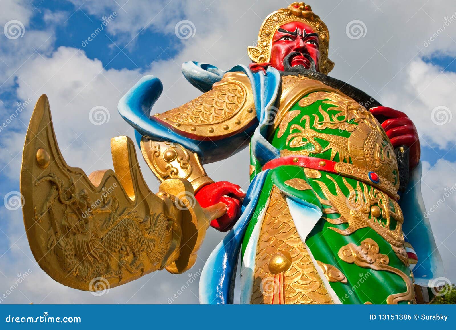 Chinese god statue stock photo. Image of blue, texture - 13151386