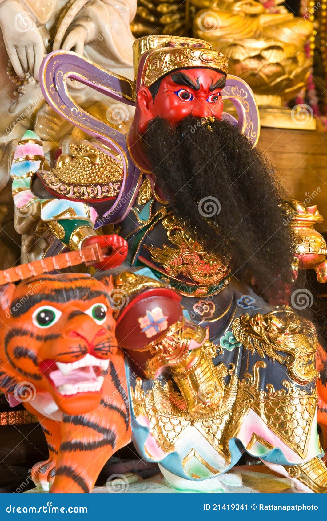 Chinese god statue stock image. Image of peace, faith - 21419341