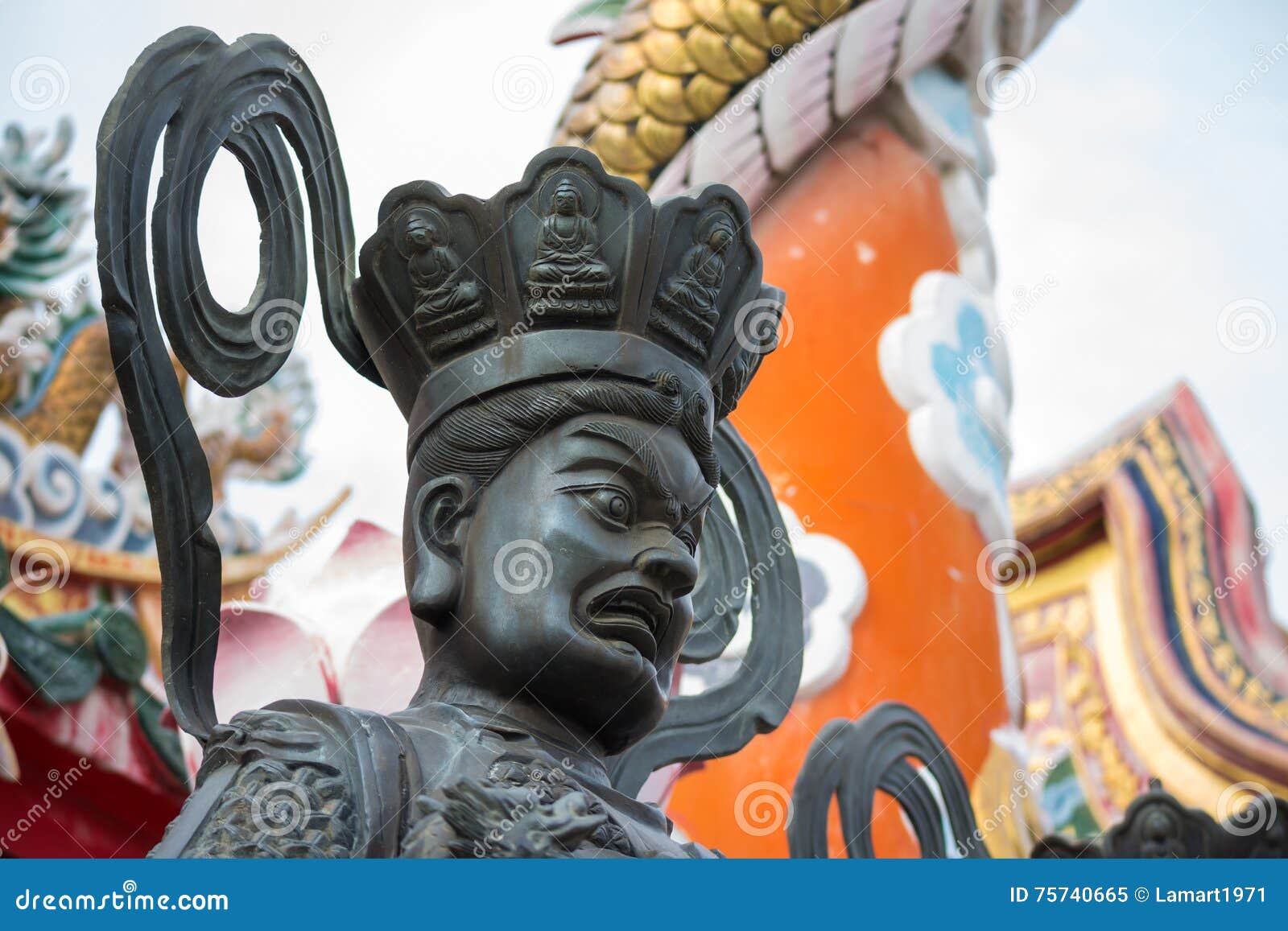 Chinese god statue stock image. Image of style, asian - 75740665