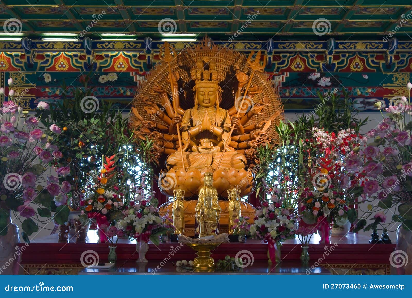 Chinese God with Thousand Hands Stock Photo - Image of mercy ...