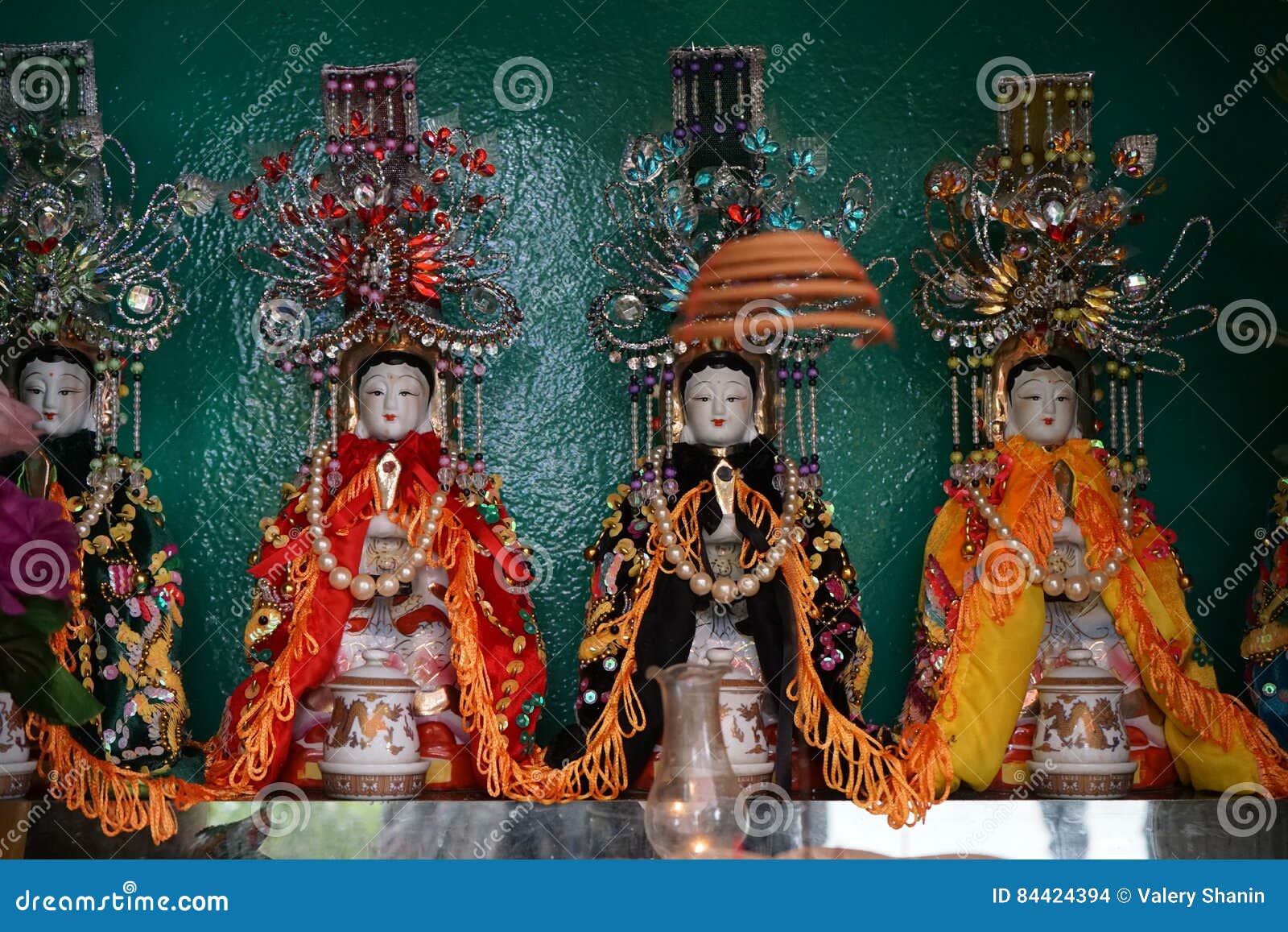 Chinese goddesses in altar stock photo. Image of goddess - 84424394