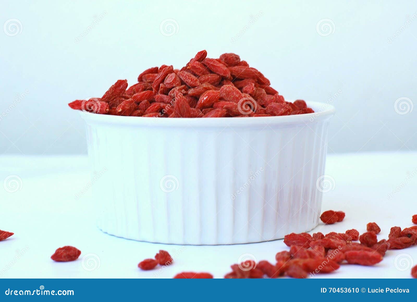 Chinese Goji in the Bowl on the White Background Stock Photo - Image of ...
