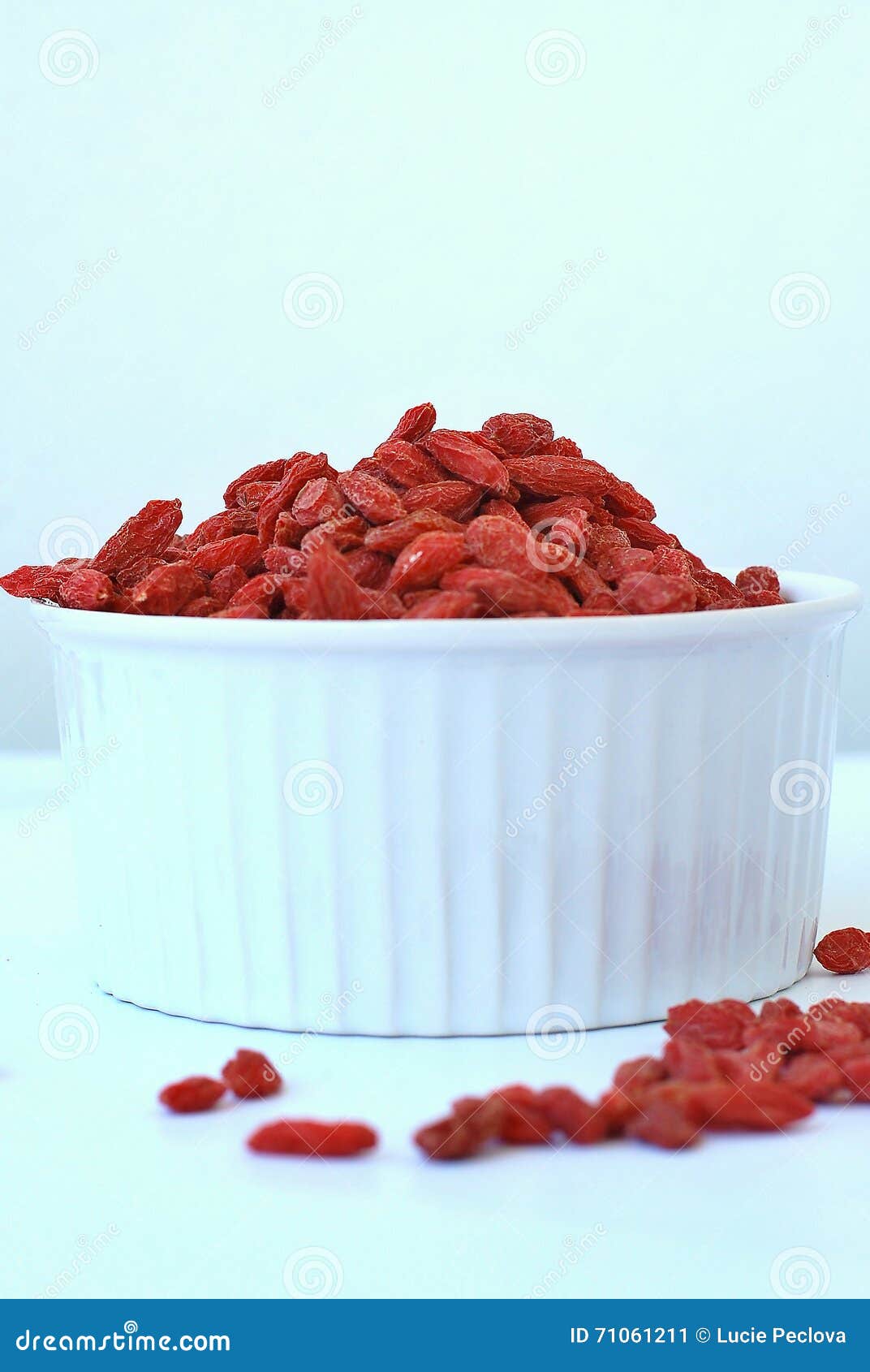 Chinese Goji in the Bowl on the White Background Stock Image - Image of ...