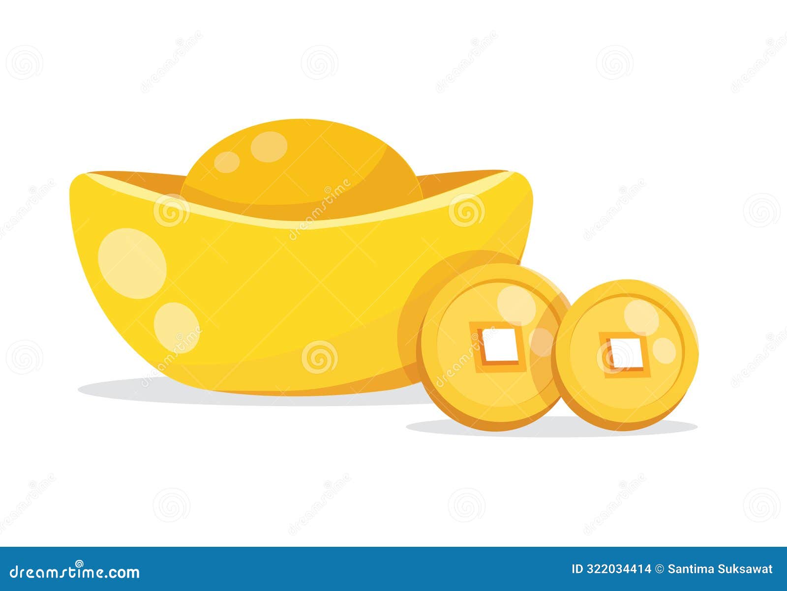 Chinese Gold Bars Vector Illustration Stock Vector - Illustration of ...