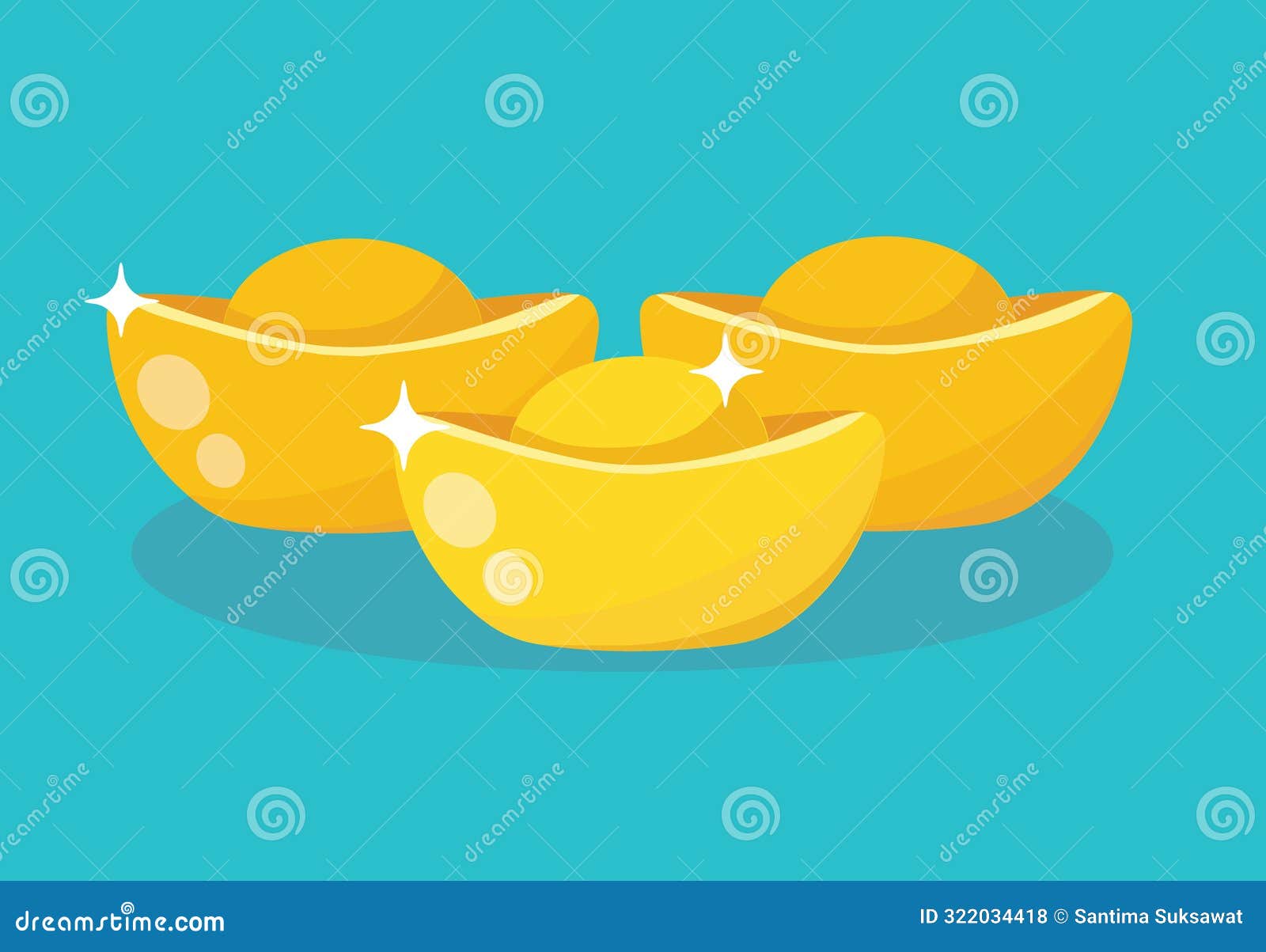 Chinese Gold Bars Vector Illustration Stock Vector - Illustration of ...