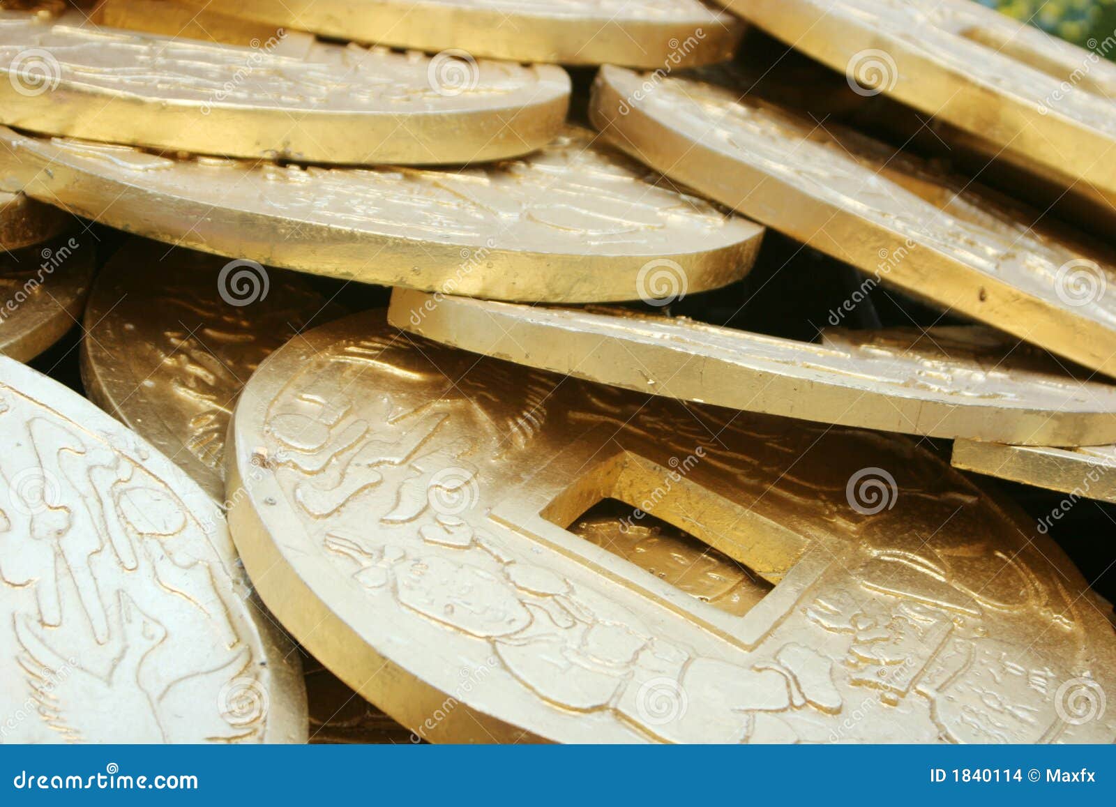 Chinese gold coins stock photo. Image of mandarin, prosperity - 1840114