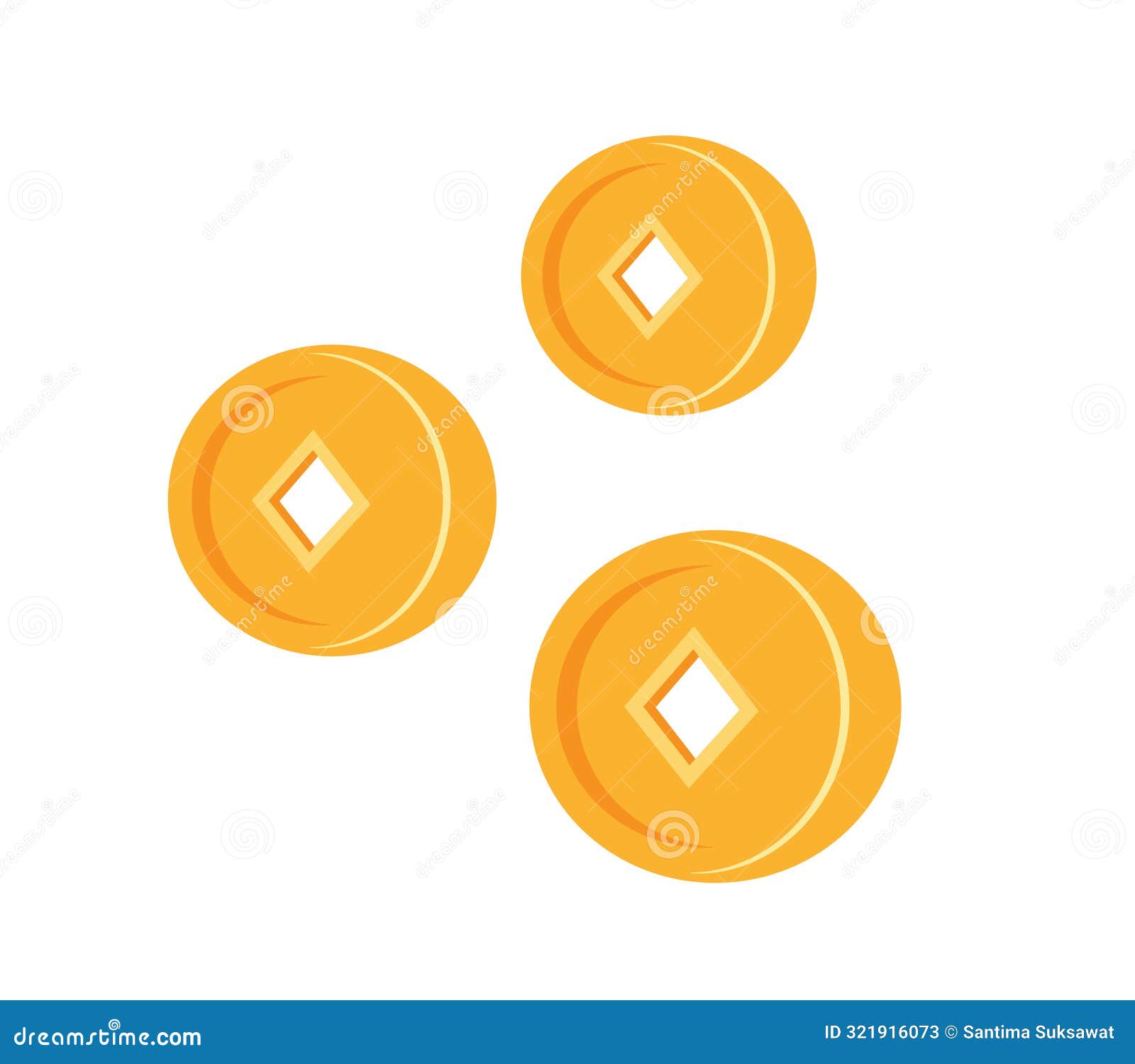 Chinese Gold Coins Vector Illustration Stock Vector - Illustration of ...