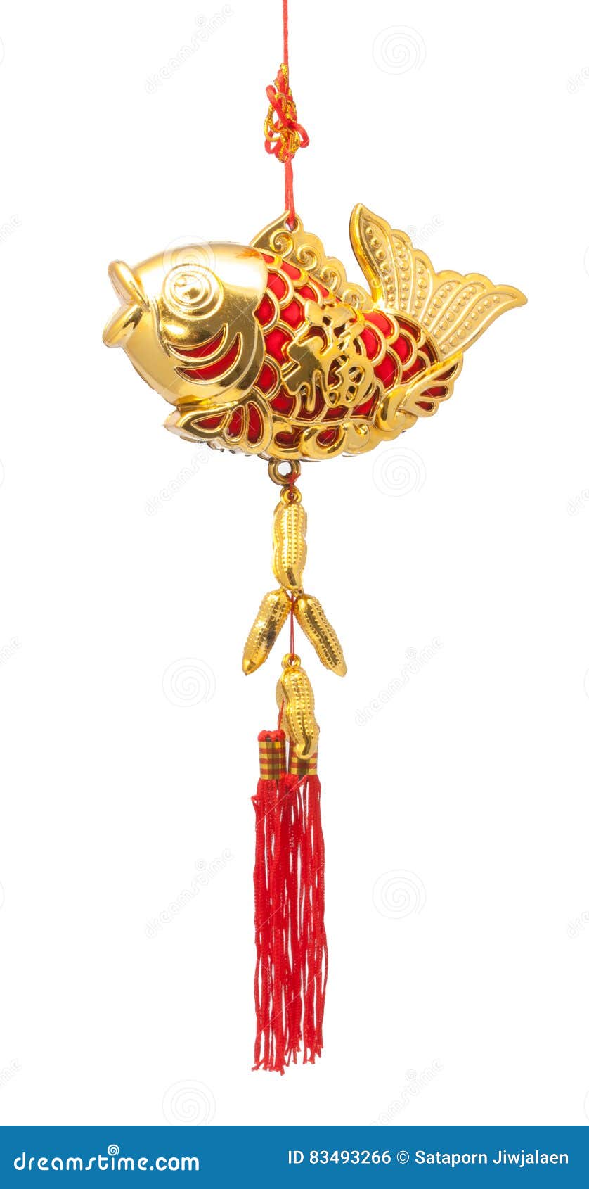 Chinese Gold Fish Hanging on Isolated on White Background Stock Photo ...