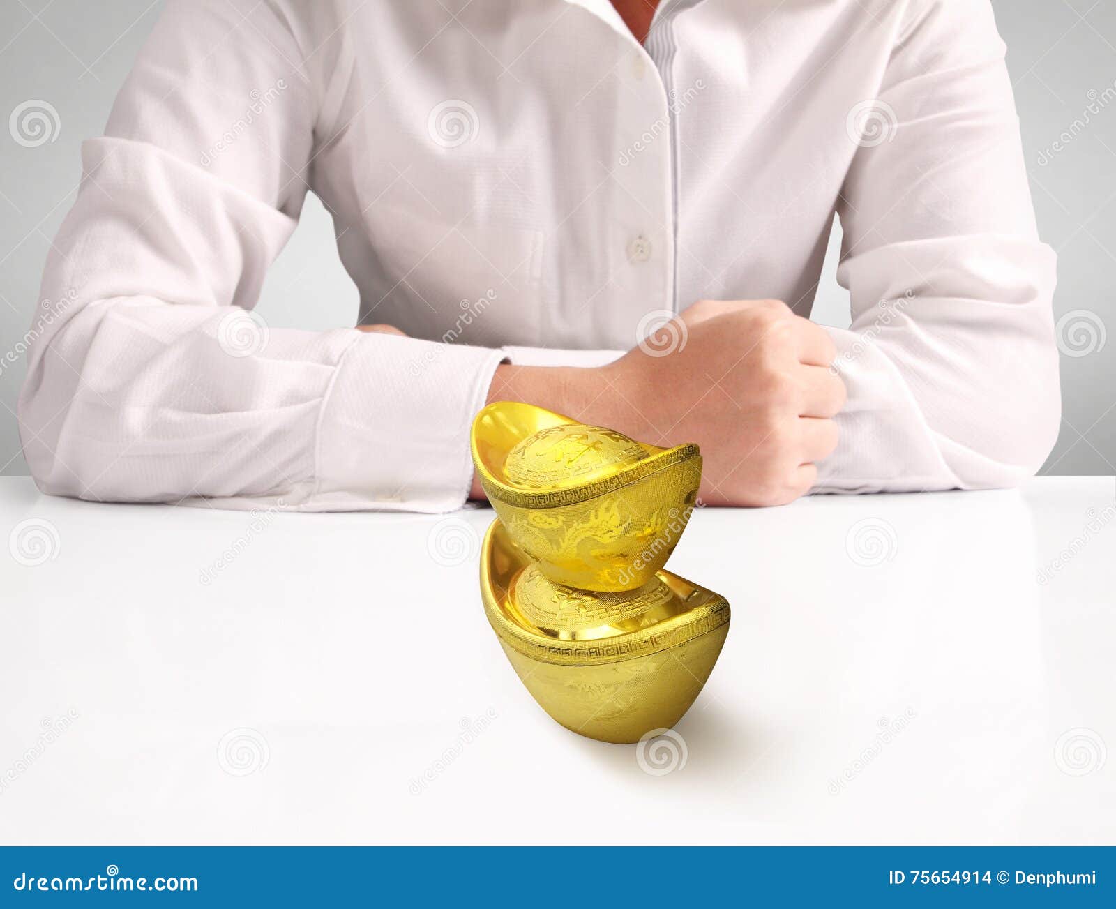 Chinese of gold in hand stock photo. Image of holding - 75654914