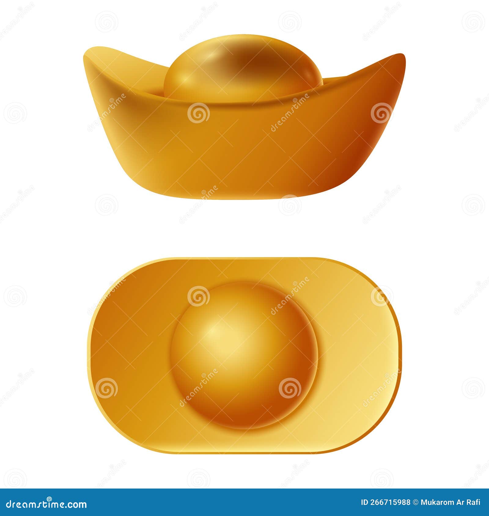 Chinese Gold Ingot. 3D Illustration of Chinese New Year Gold Ingot ...