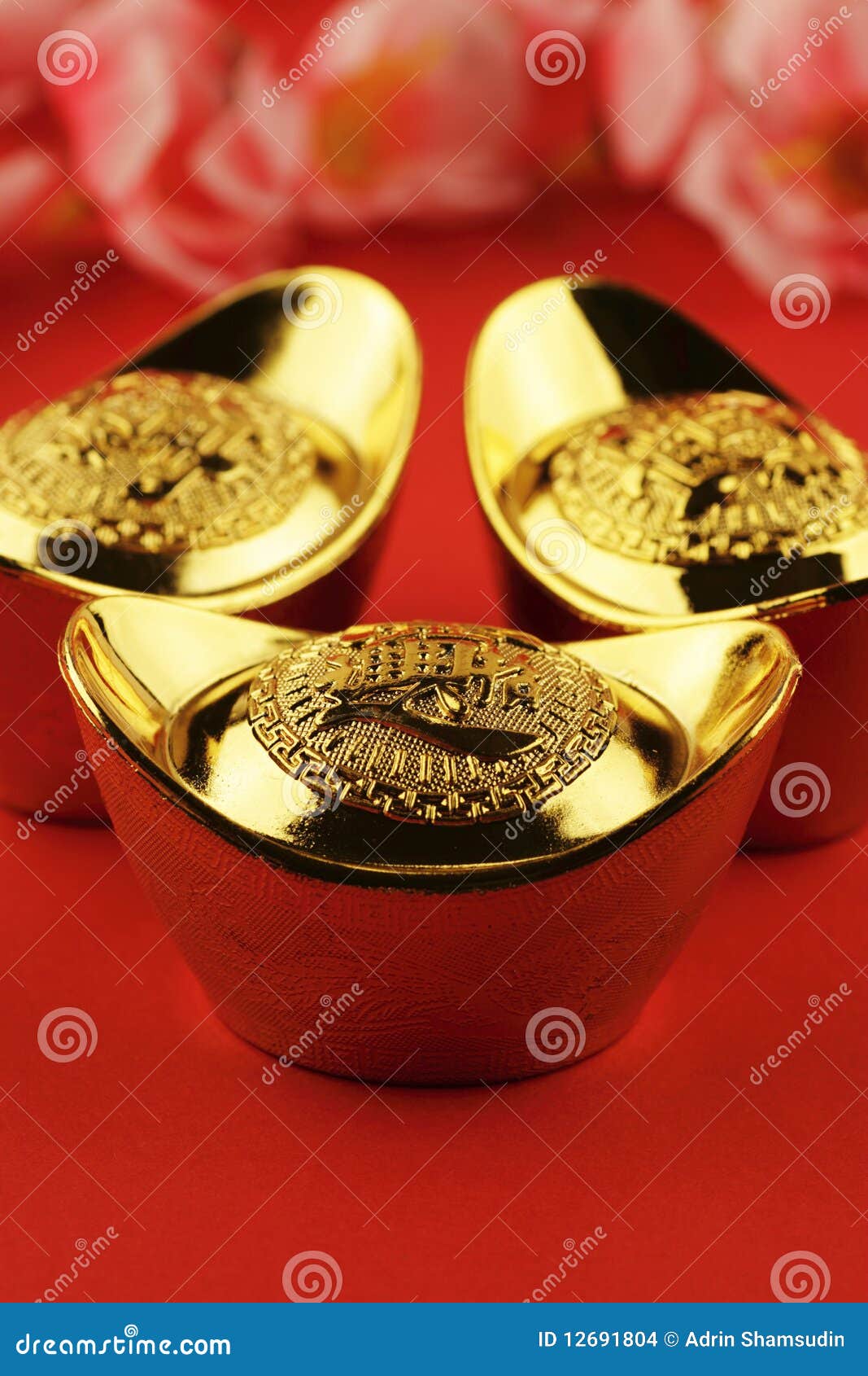 Chinese gold ingots stock photo. Image of collection - 12691804