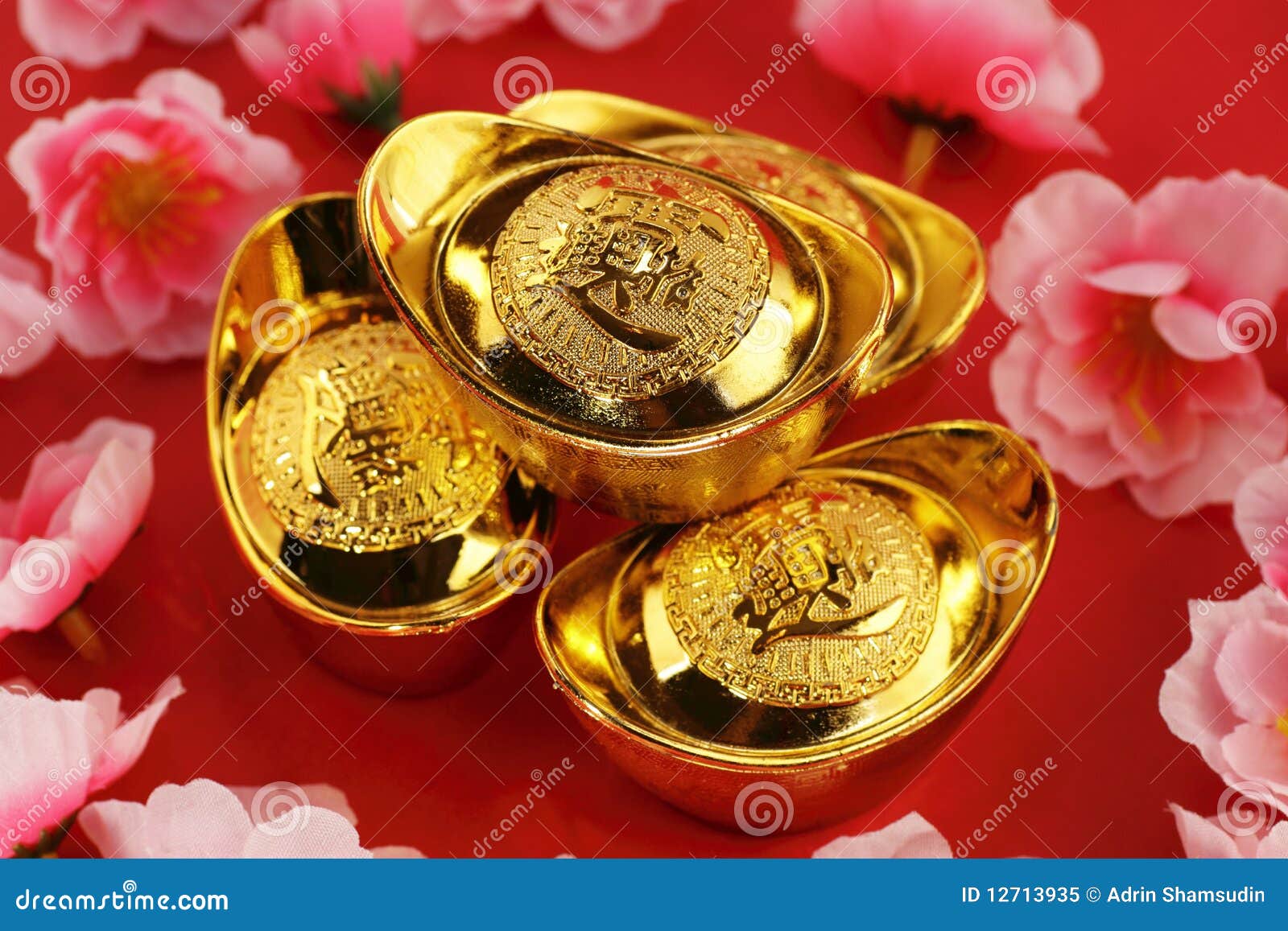 Chinese gold ingots stock image. Image of lucky, gold - 12713935