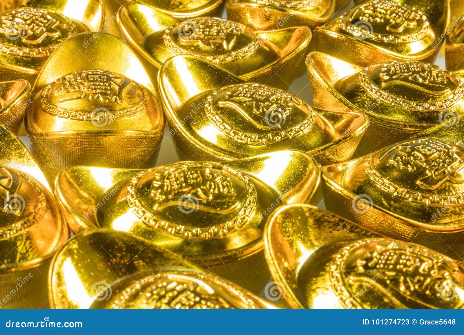 Chinese gold ingots stock image. Image of isolated, asia - 101274723