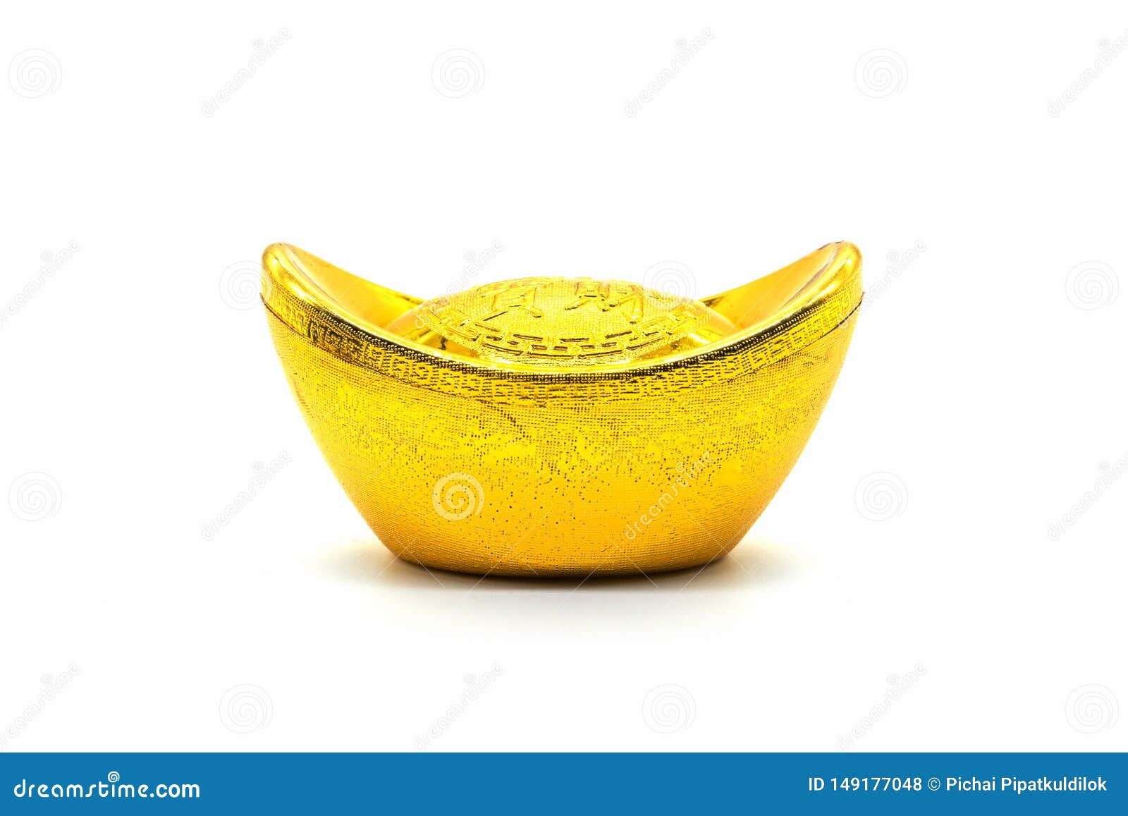 Chinese Gold Sycee Yuanbao on White Background Stock Photo - Image of ...