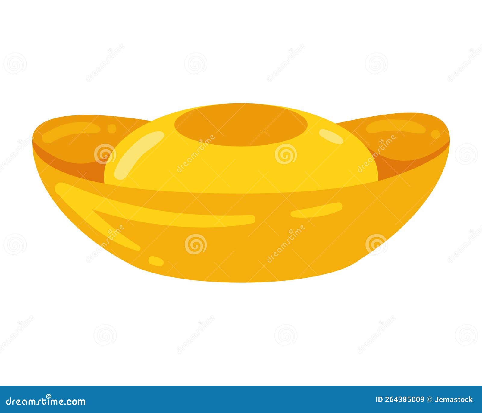 Chinese golden luck ingot stock vector. Illustration of chinese - 264385009