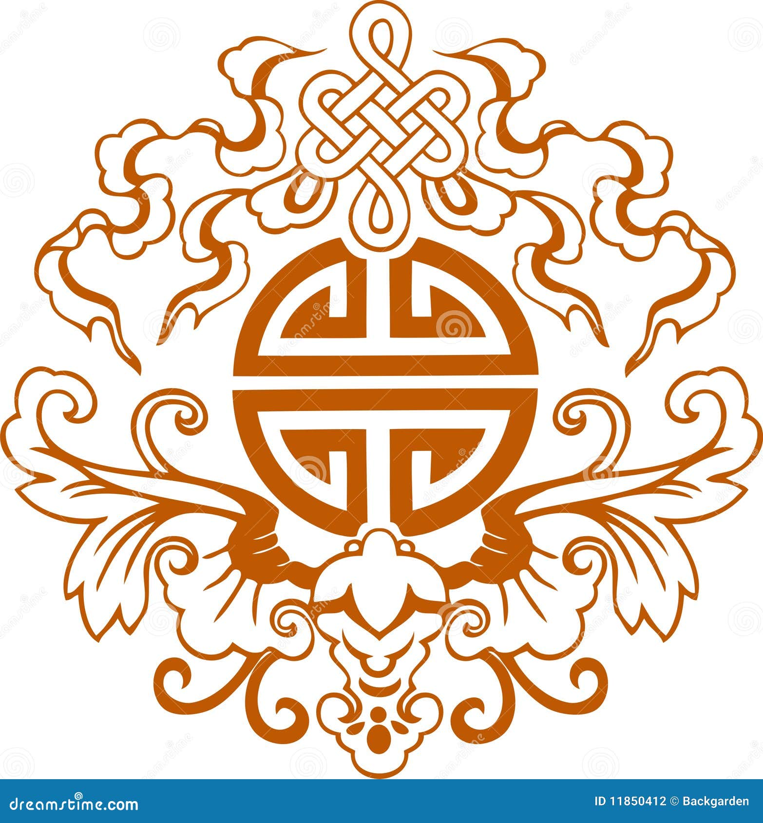 Chinese graphic symbols stock vector. Illustration of round - 11850412