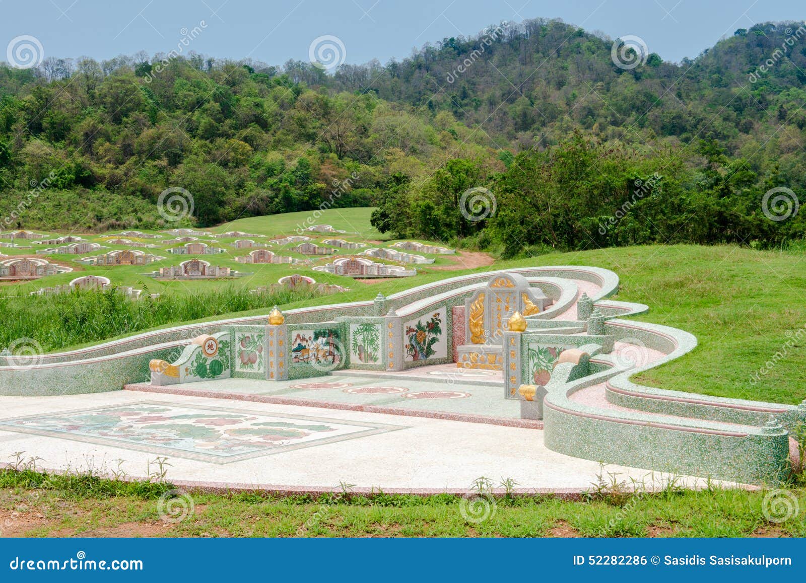 Chinese Grave And Ornate Tombstone At Cemetery Graveyard Ipoh Malaysia ...