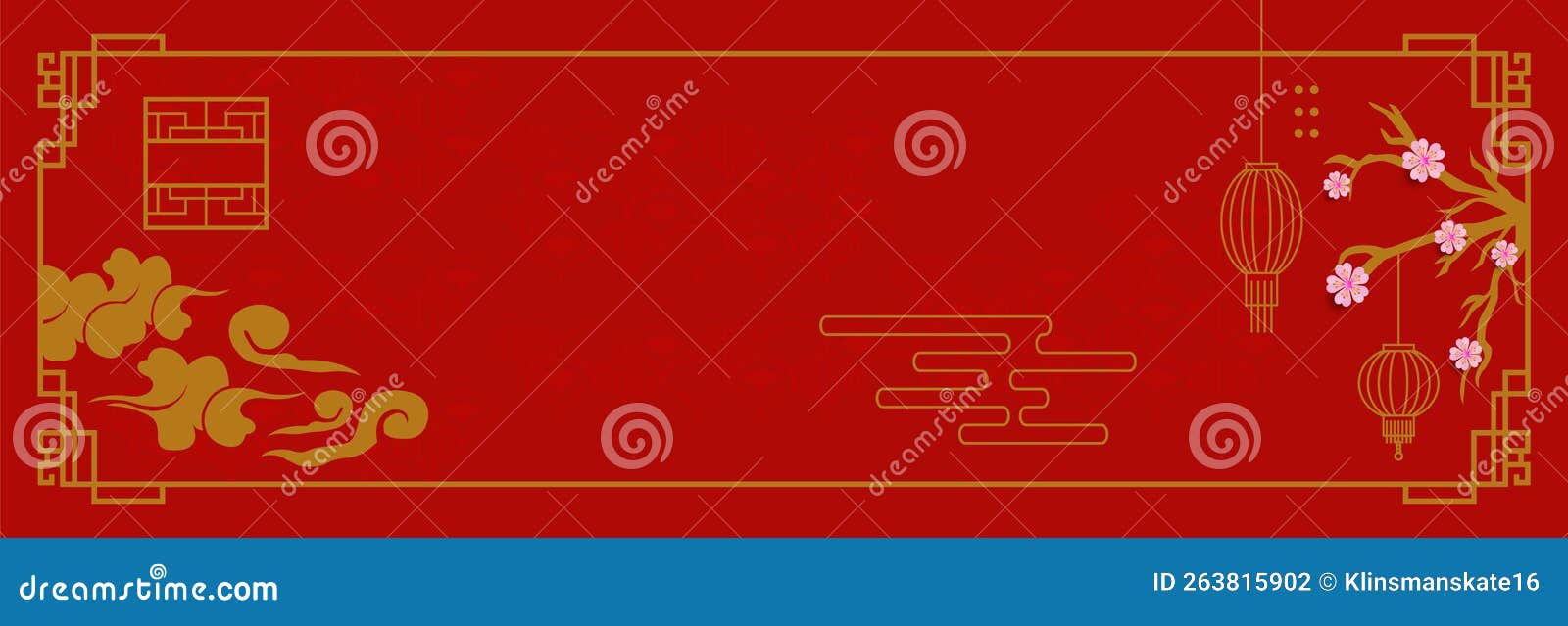 Chinese Greeting Banner Template Design Background Stock Vector ...